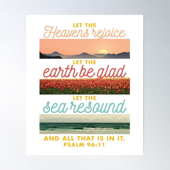 Psalm 96:11 Bible Verse Poster Wall Art, Modern Wall Decor For Living ...