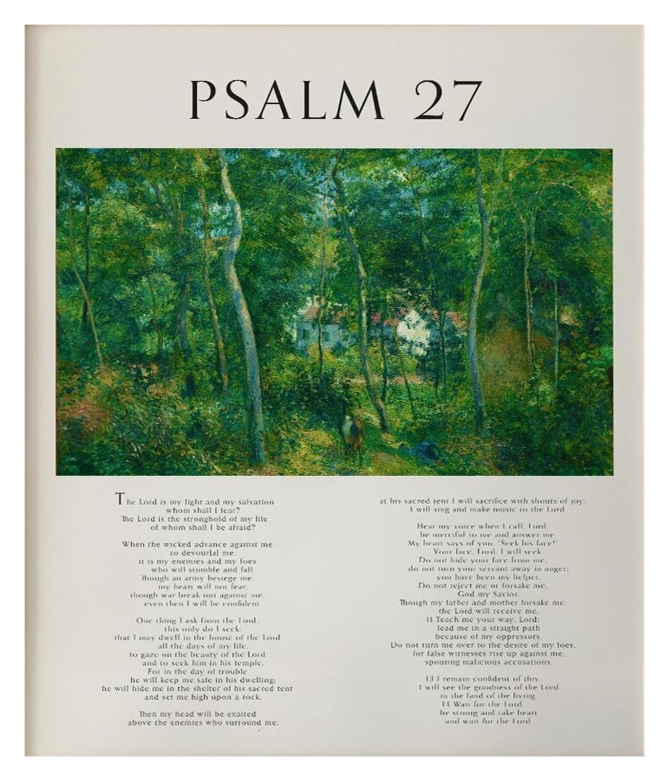 Psalm Bible Verse Wall Art | Psalm 27 Nature Art Poster | Inspirational ...