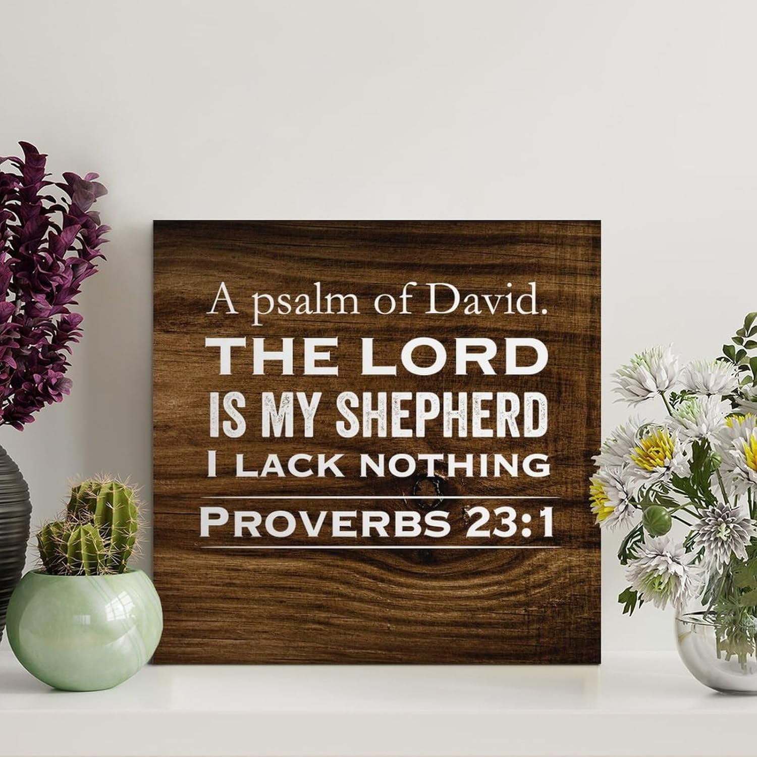 A Psalm Of David The Lord Is My Shepherd Funny Wood Plaque Motivational Wall Art Rustic Wall ...