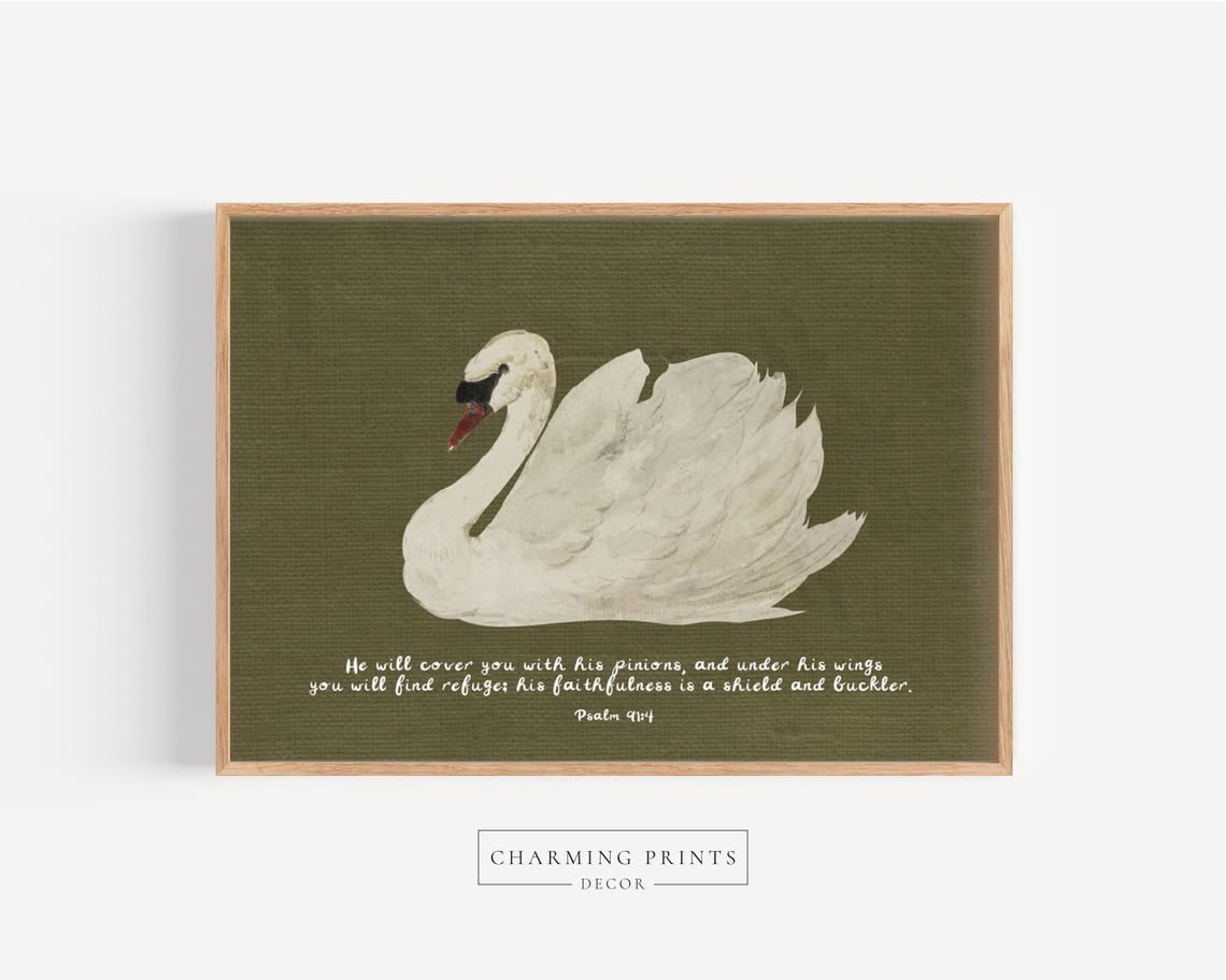 Psalm Ninety One Four Swan Scripture Poster, Unframed Size 24x36 ...