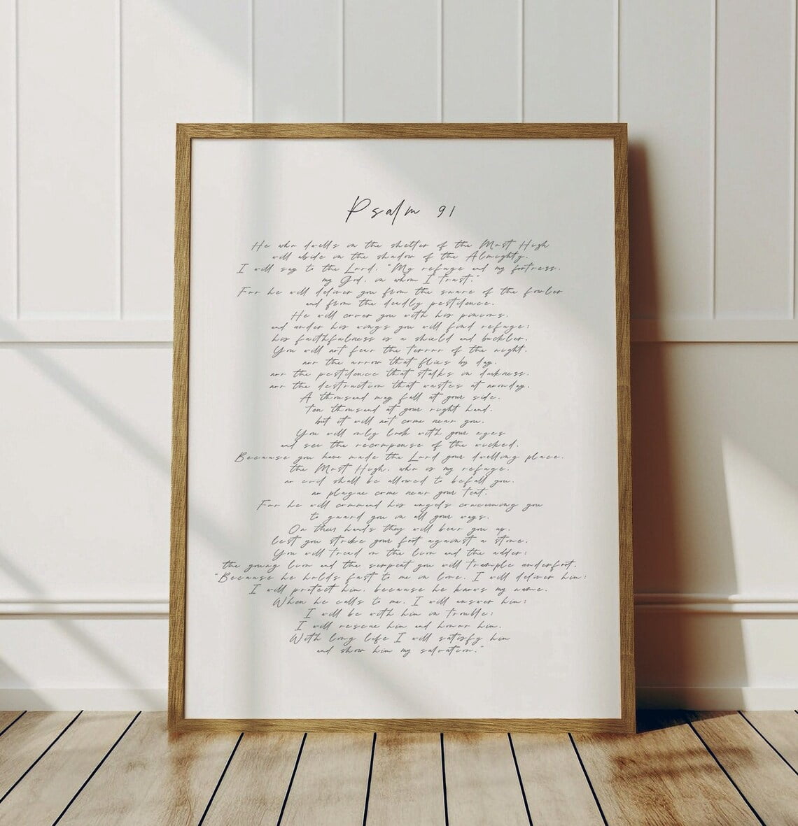 Psalm Ninety One Minimal Scripture Poster, Unframed Size 16x24 ...