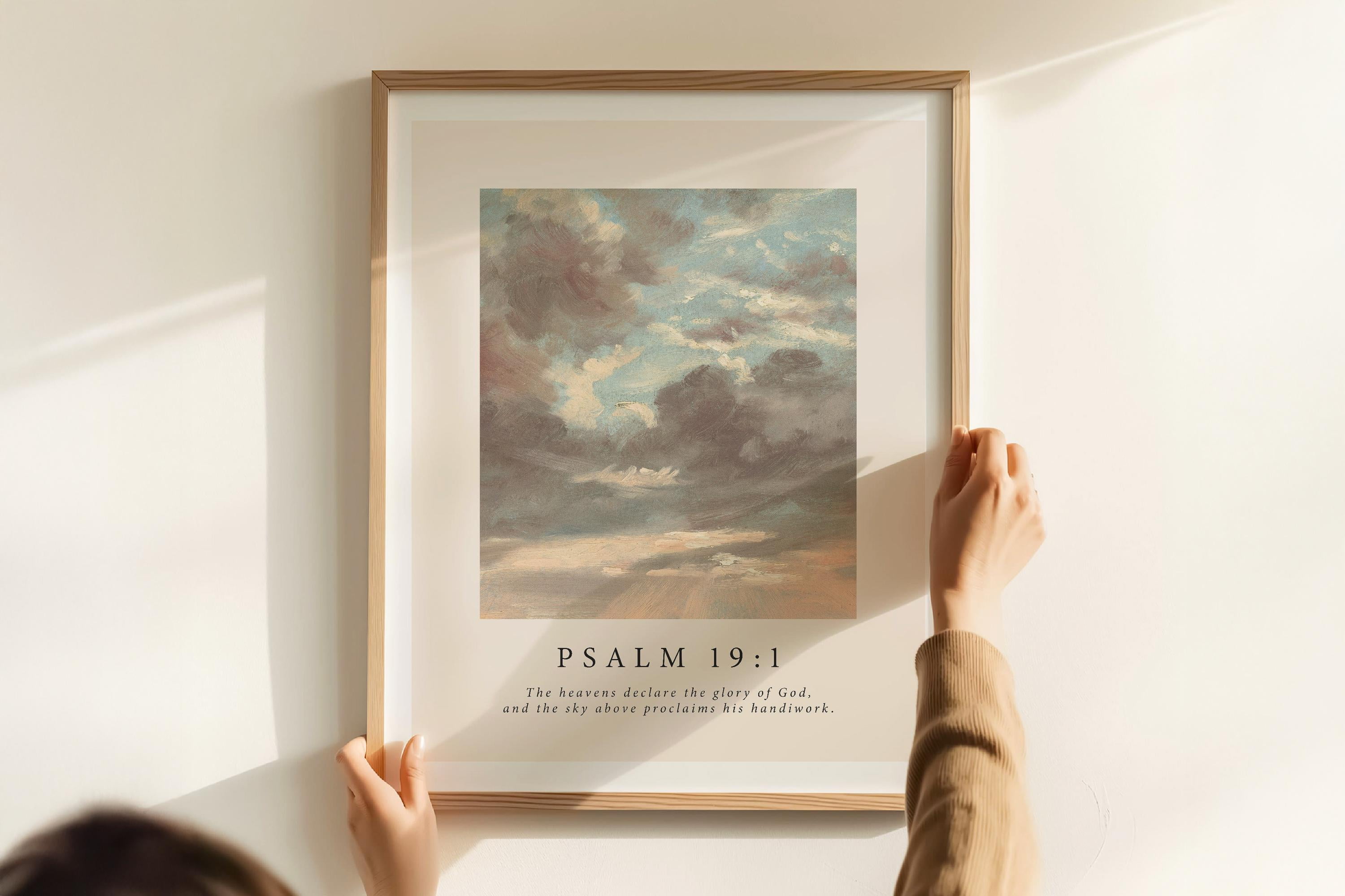 Psalm Poster - Christian Wall Art, Jesus Print, The Heavens Declare The ...