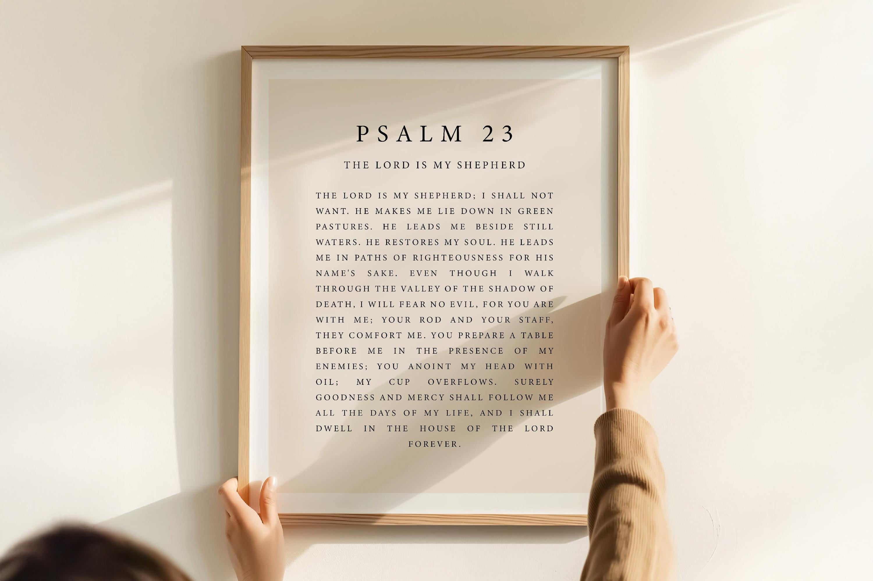 Psalm Poster - The Lord Is My Shepherd Print, Christian Wall Art, Jesus ...