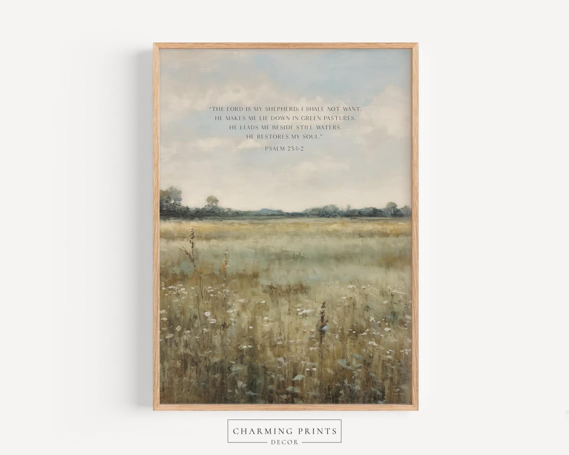 Psalm Twenty Three One Two Poster, Stretched Size 16x24 - Walmart.com