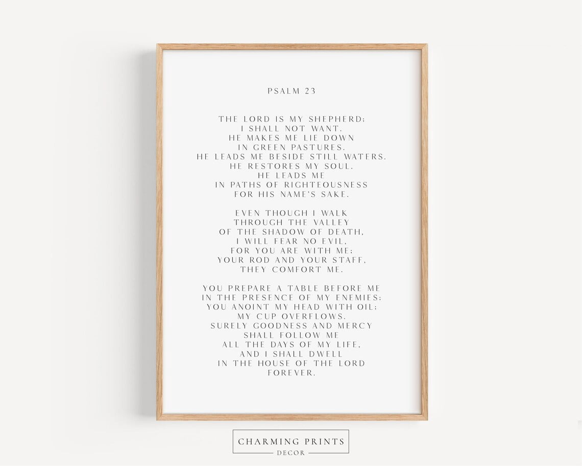 Psalm Twenty Three The Lord Is My Shepherd Poster, Stretched Size 12x18 ...