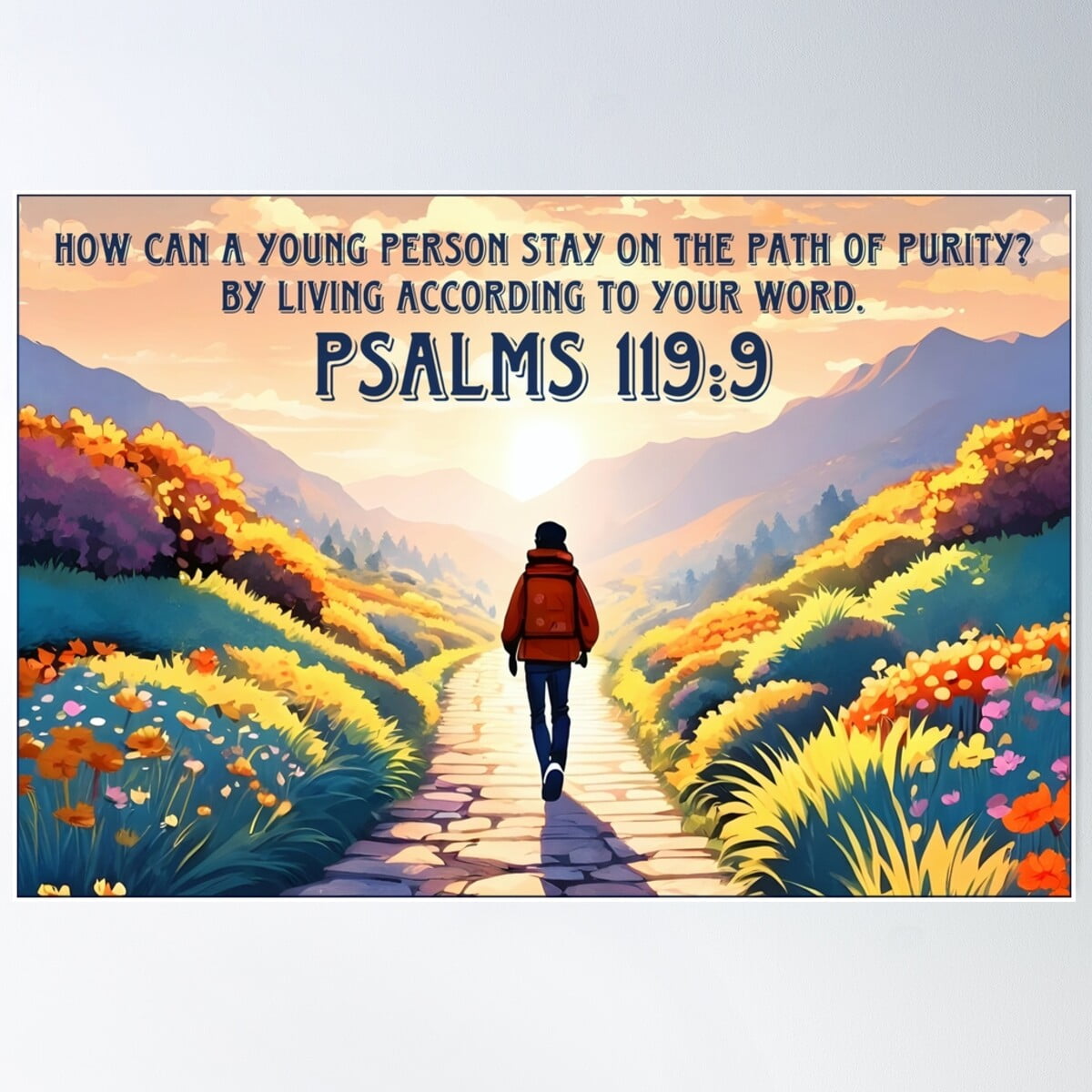 Psalms 119:9 Poster Wall Art, Modern Wall Decor For Living Room Bedroom ...