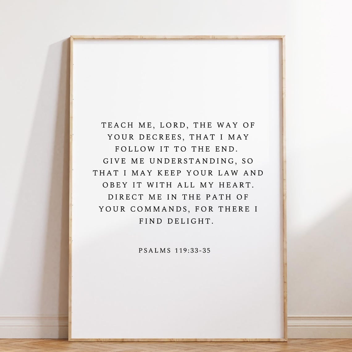 Psalms 119, Teach Me Lord, Bible Verse Wall Art, Modern Christian ...