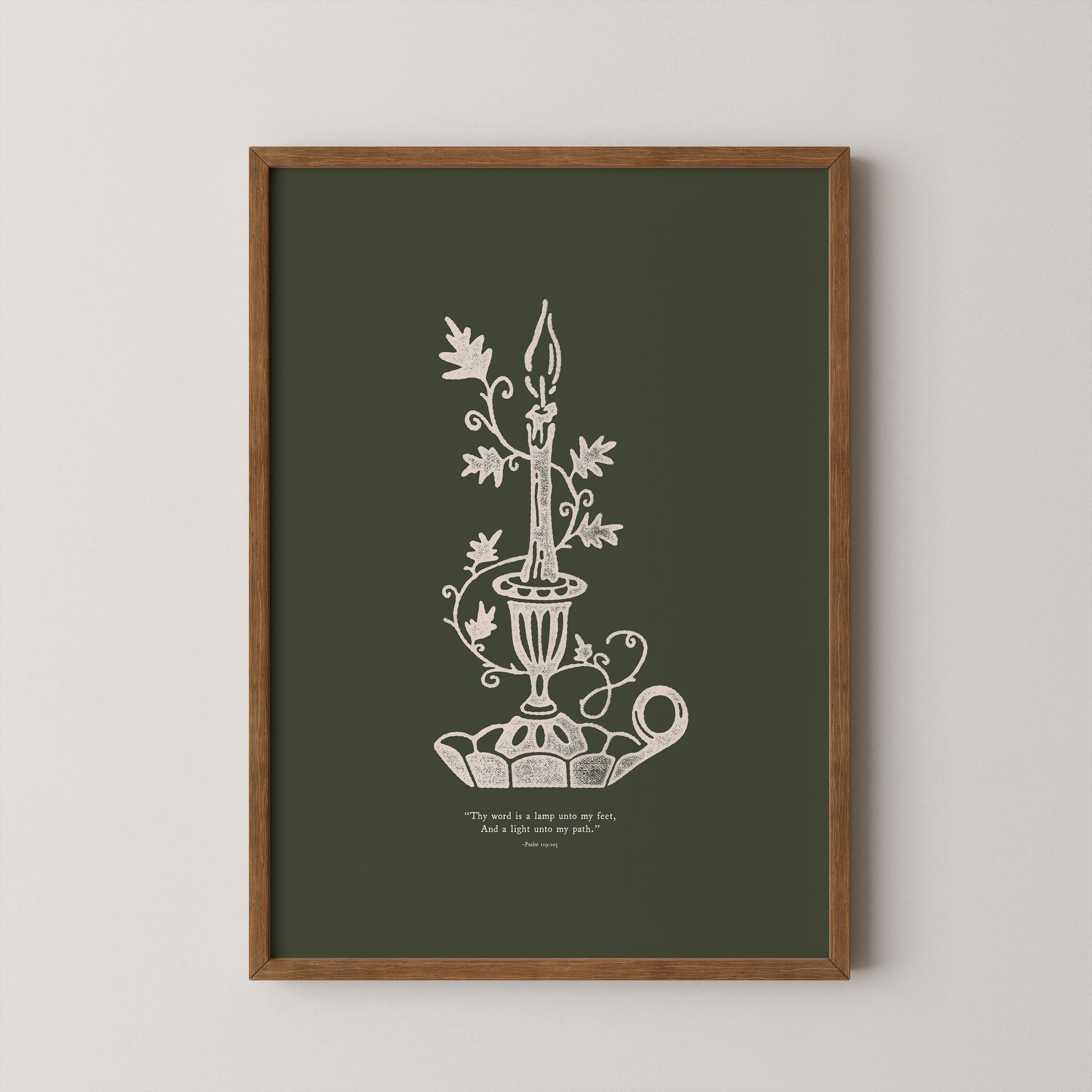 Psalms 119105 Scripture Art Botanical Wall Art Christian Artwork ...