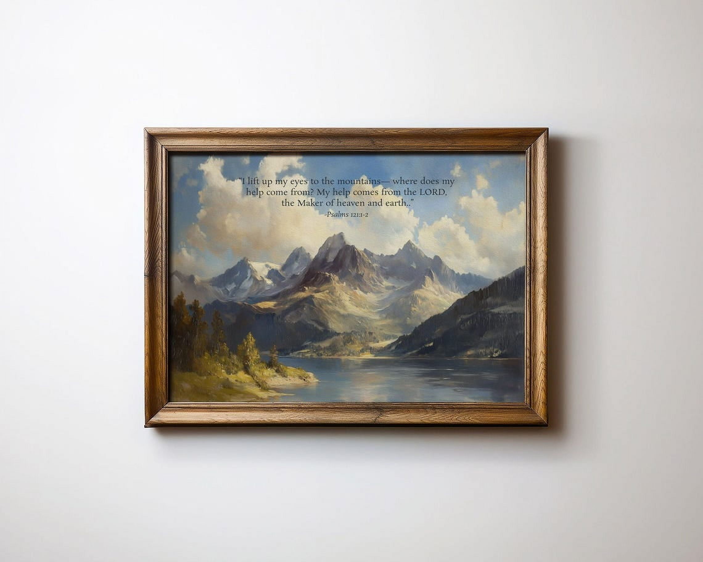 Psalms 121:1-2, Encouraging Christian, Vinatge Bible Verse Poster Print ...