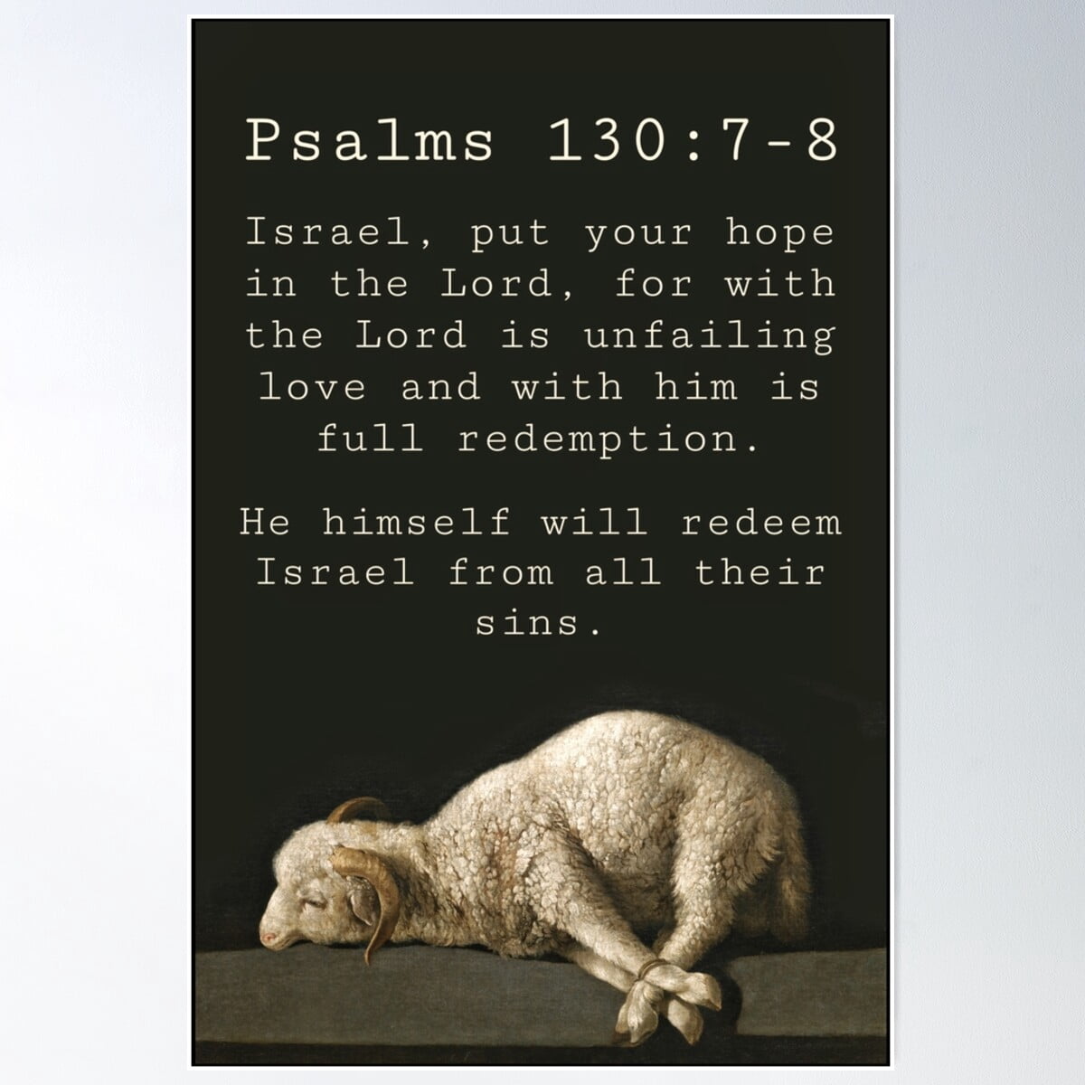 Psalms 130:7-8 Poster Wall Art, Modern Wall Decor For Living Room ...