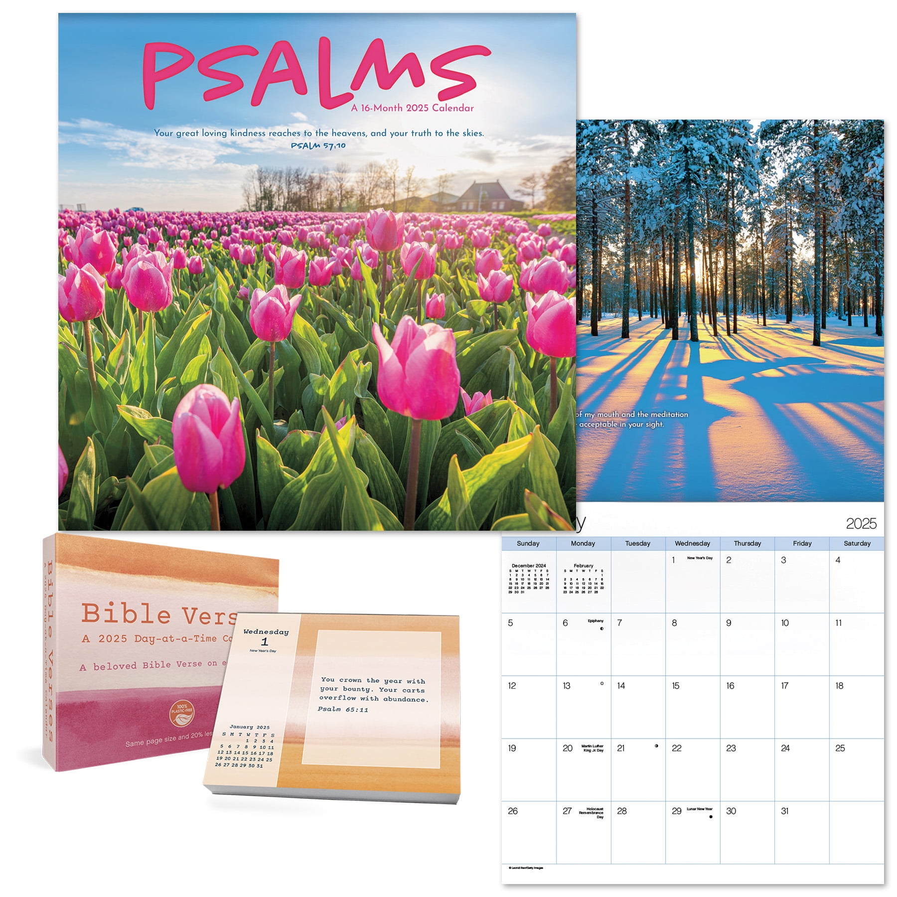 Psalms 2025 Calendar and Daily Desk Box Calendar - Walmart.com