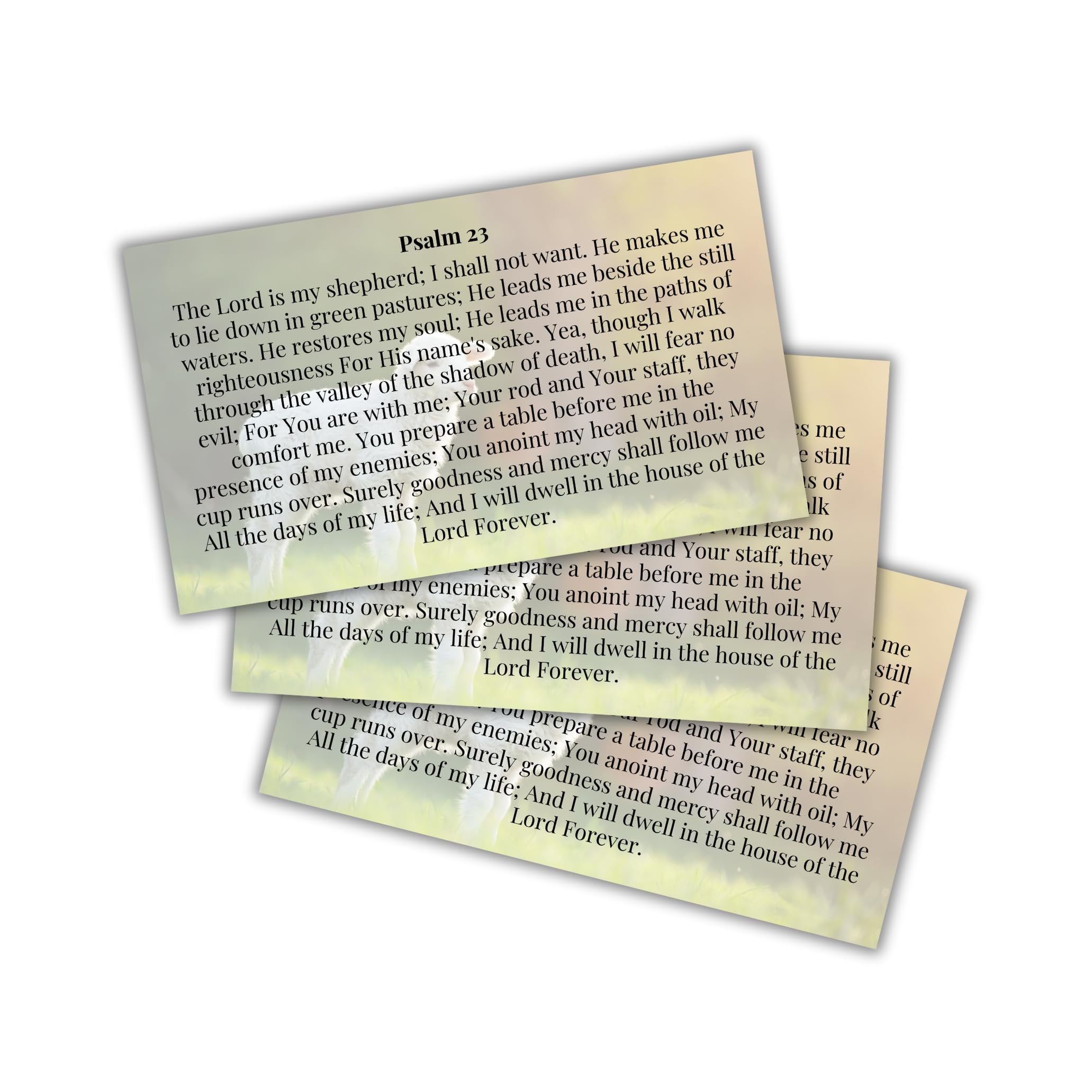 Psalms 23 Bible Verse Wallet Card 30pk 2x3.5 Jewelry I Am Not Alone ...