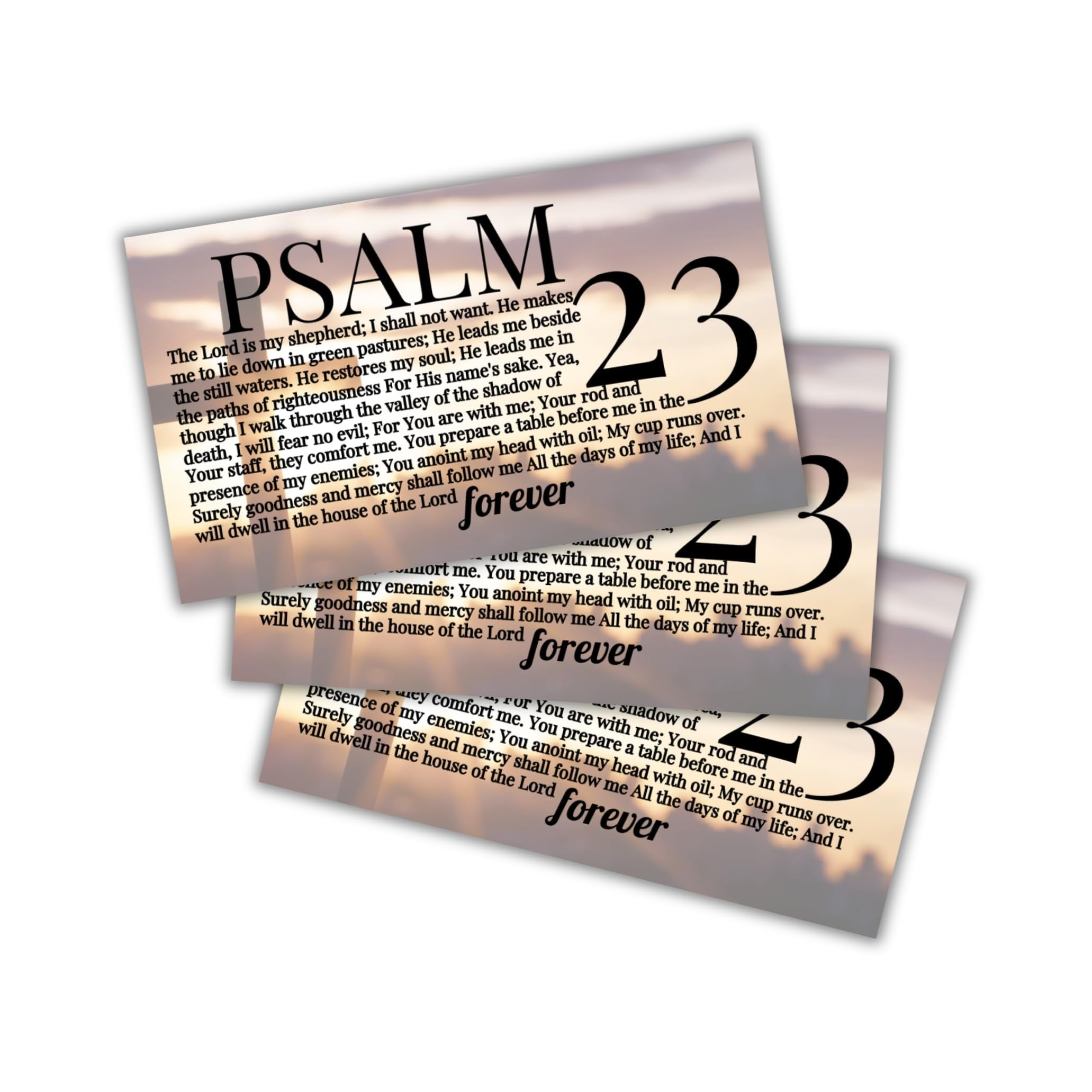 Psalms 23 Bible Verse Wallet Card 30pk 3.5x2 The Lord is My Shepherd Fear Worry Pocket Bulk ...