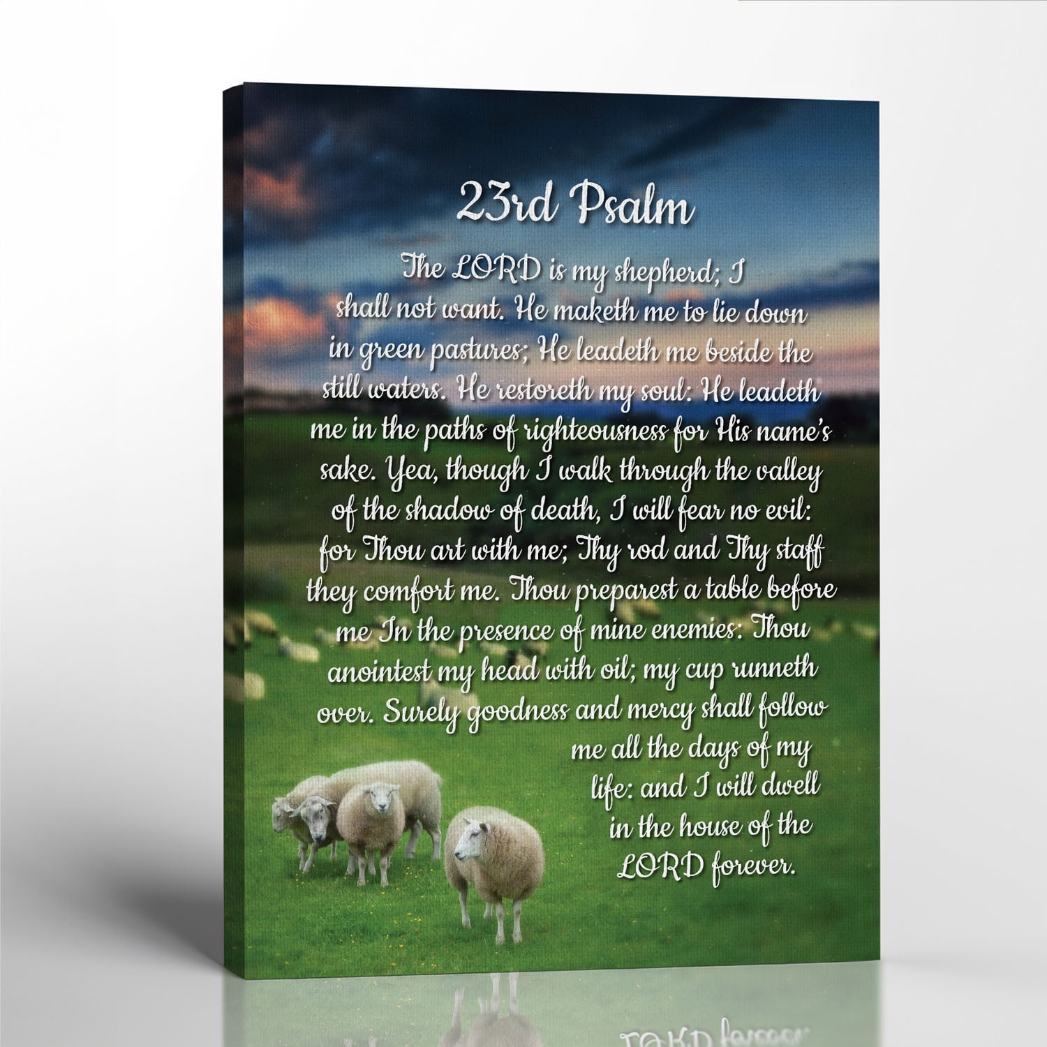 Psalms 23 Wall Art Canvas Frame, The Lord Is My Shepherd Wall Art ...