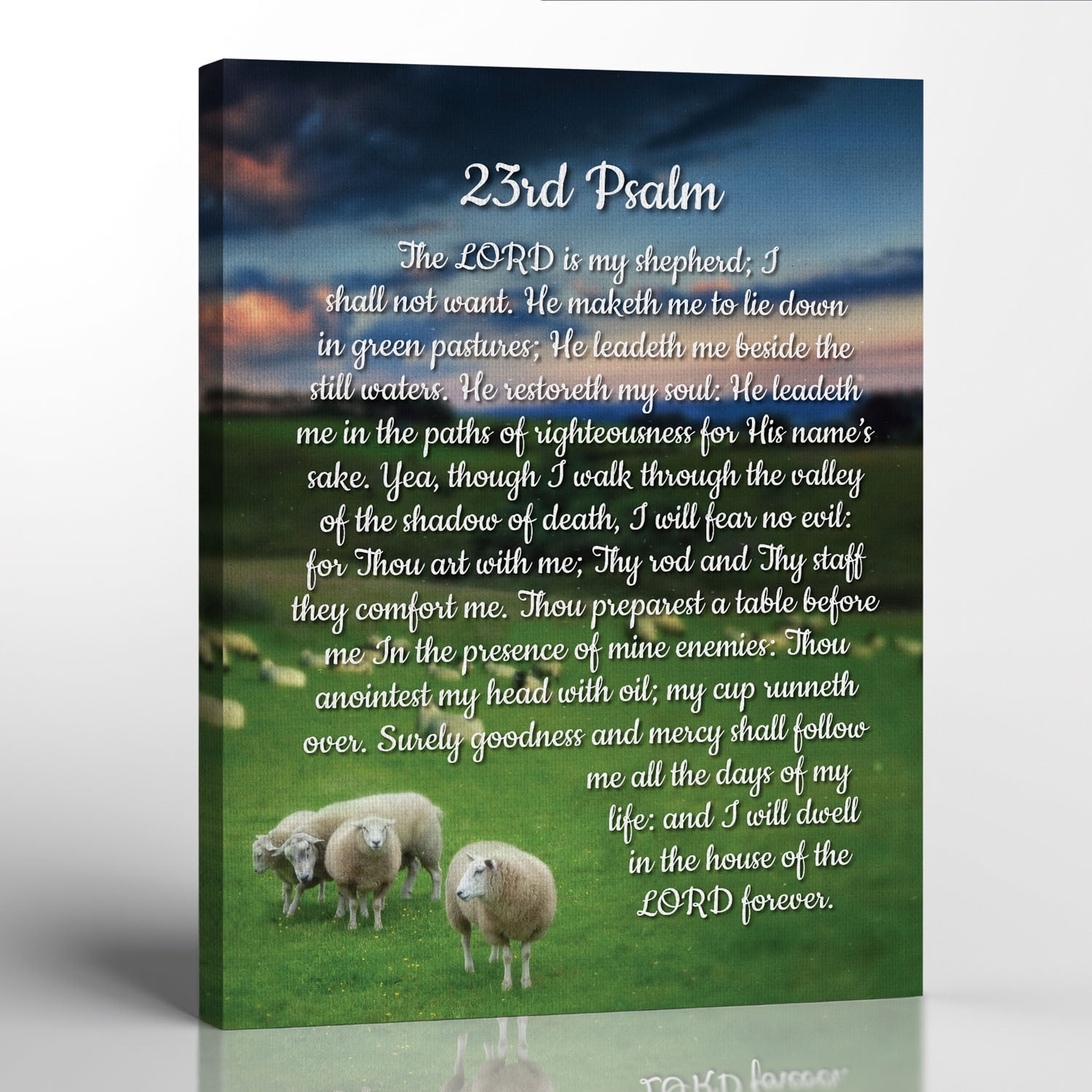 Psalms 23 Wall Art Canvas Frame, The Lord Is My Shepherd Wall Art ...