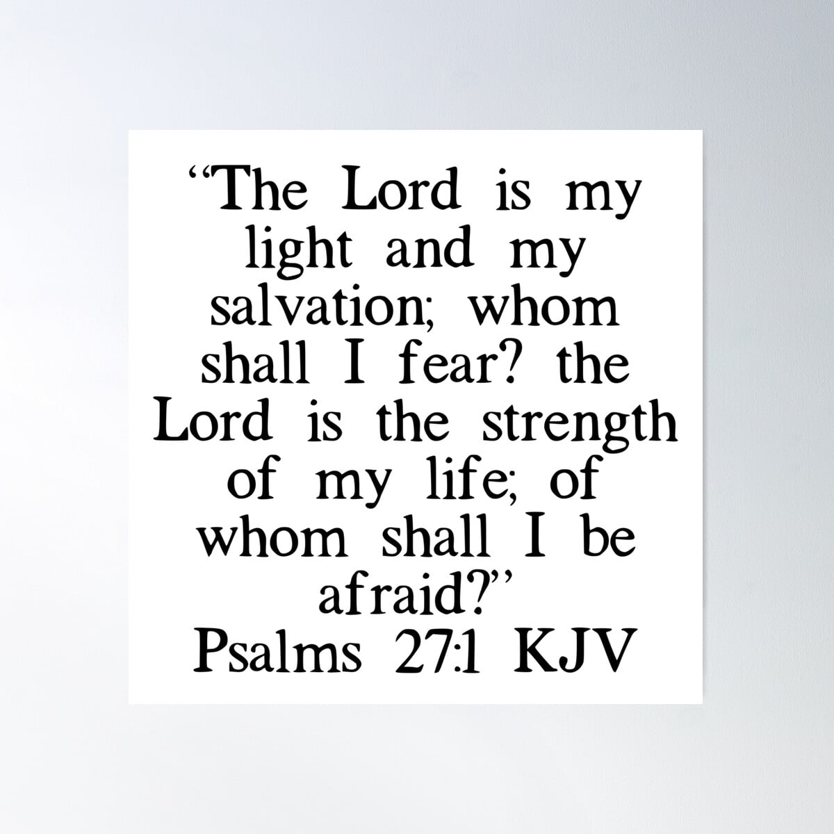 Psalms 27:1 Kjv Poster Wall Art, Modern Wall Decor For Living Room ...