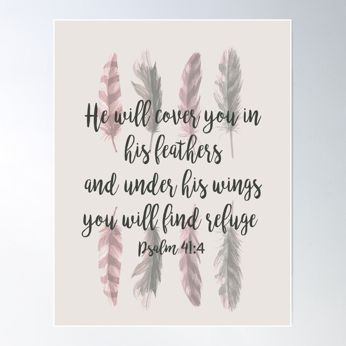 Psalms 41:4 Cover Under His Feathers Poster Wall Art, Modern Wall Decor ...