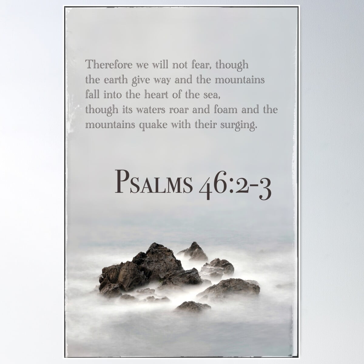 Psalms 46:2-3 Poster Wall Art, Modern Wall Decor For Living Room ...