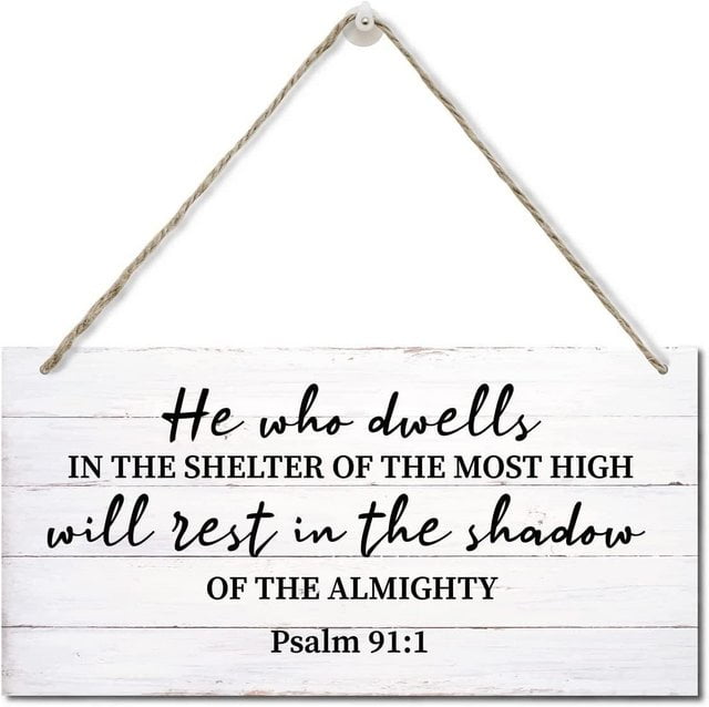 Psalms 91 Christian Wall Wood Sign Wall Decor 12X6 Inch - Walmart.com