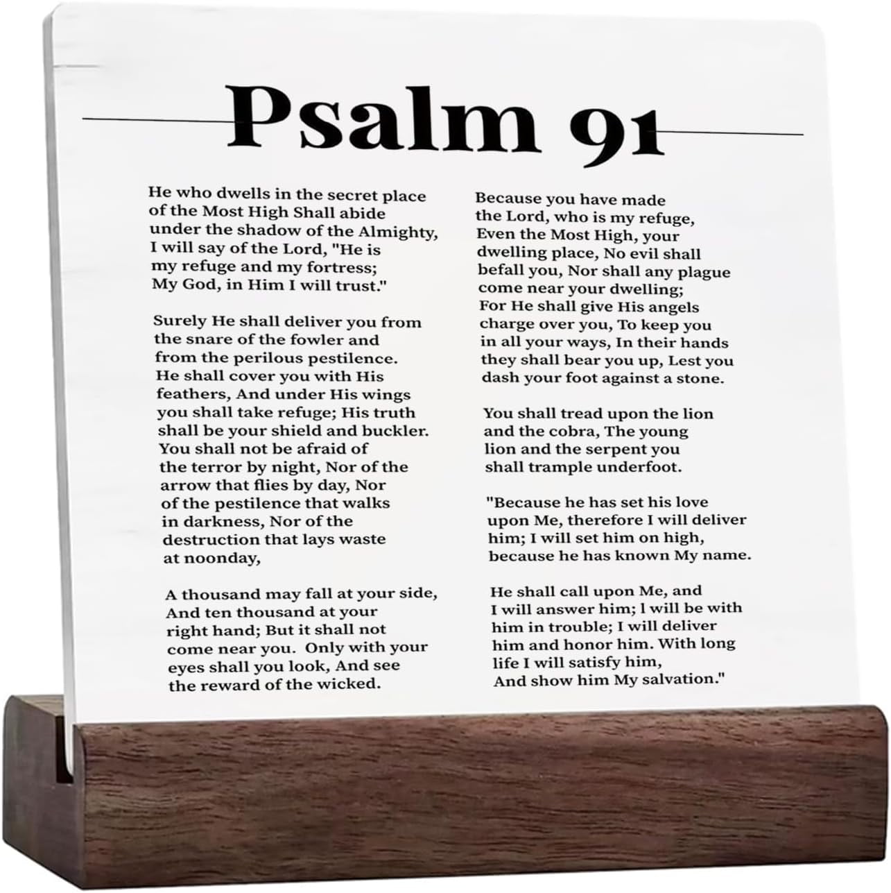 Psalms 91 Print Poster Christian Wall Art,Spiritual Wood Sign Plaque ...