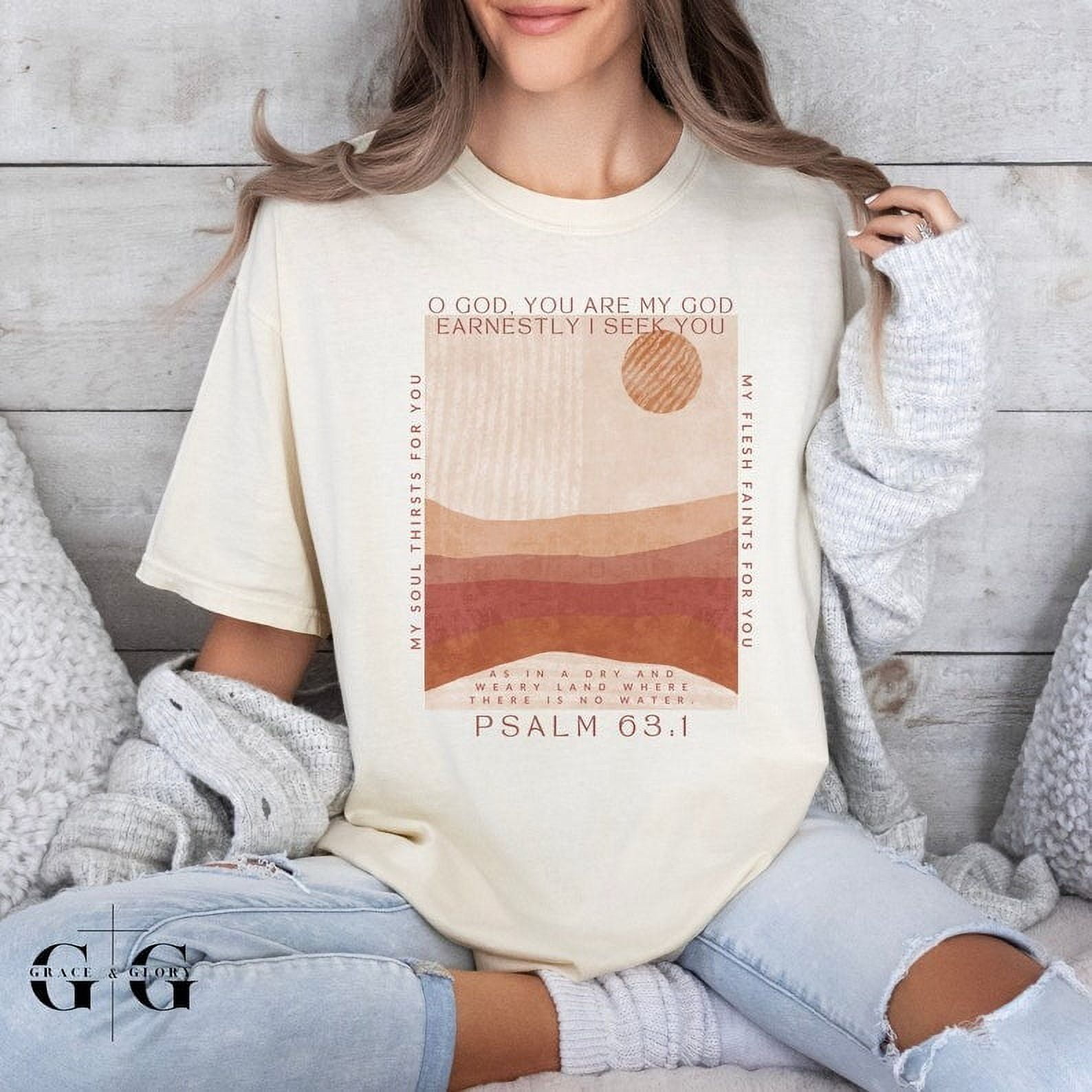 Psalms Christian Tshirt Boho Desert Bible Verse Shirt for Christian ...