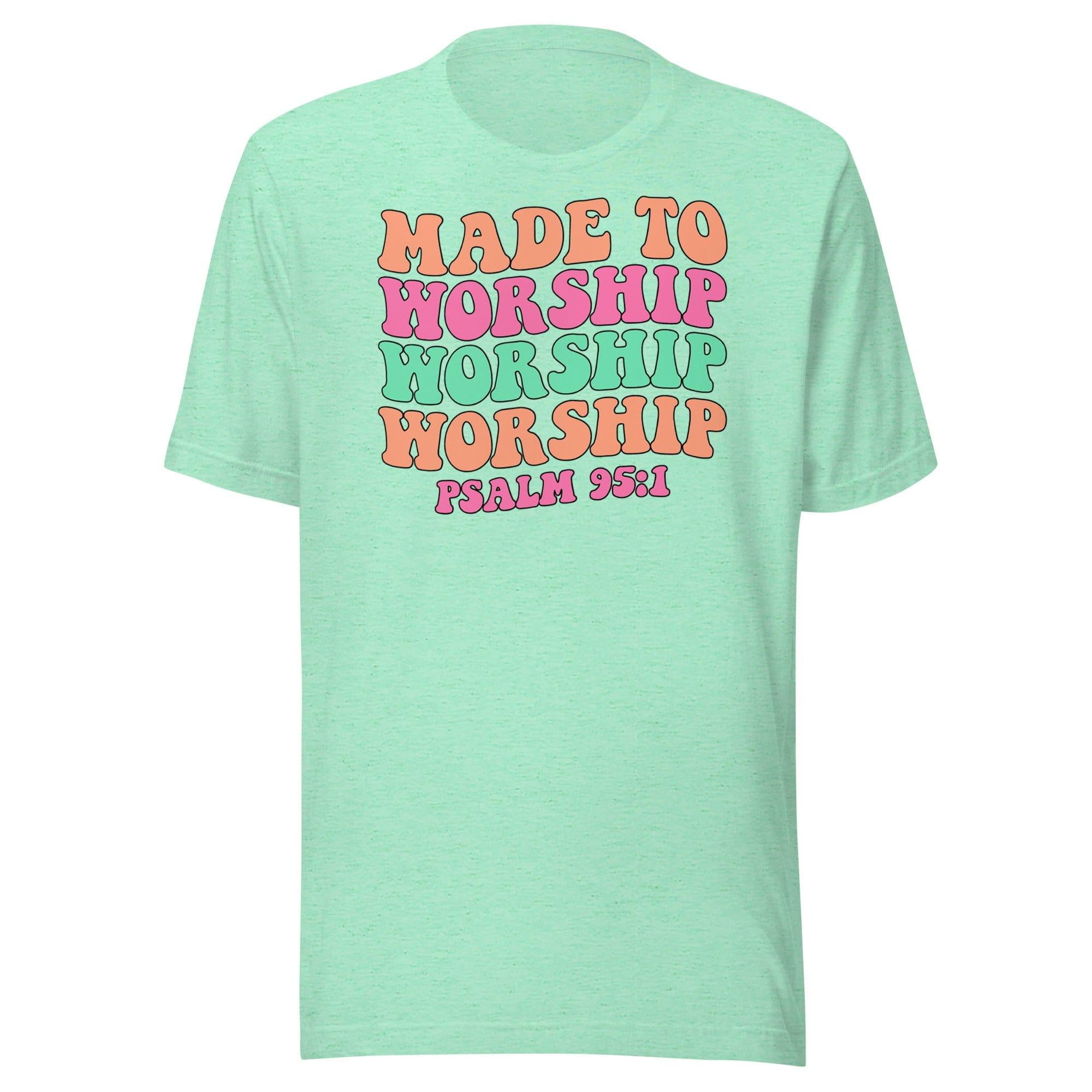 Psalms T-shirt Made to Worship Psalm 95 In Retro Style Short Sleeve ...