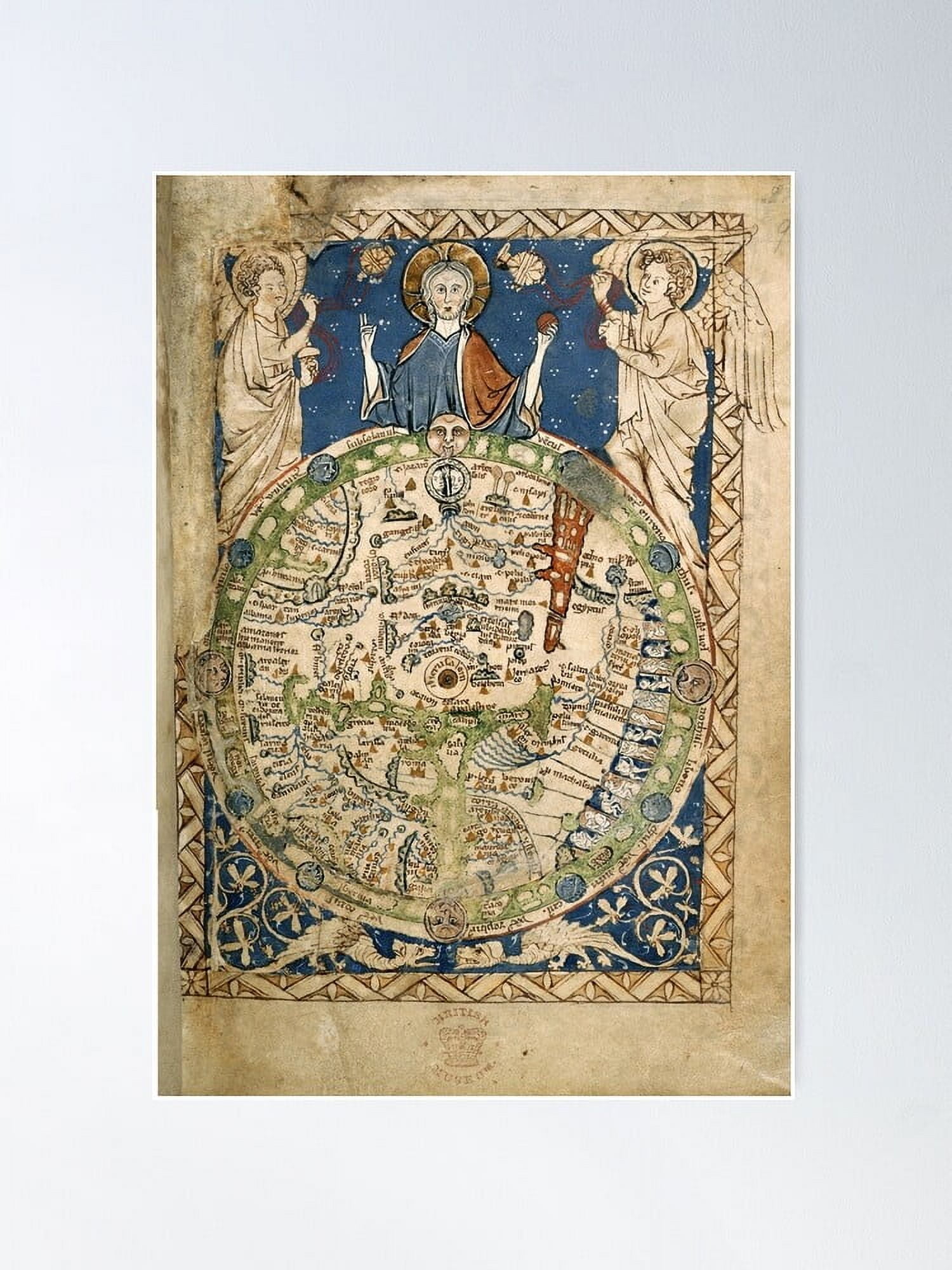 Psalter World Map (13th century) Poster - Walmart.com