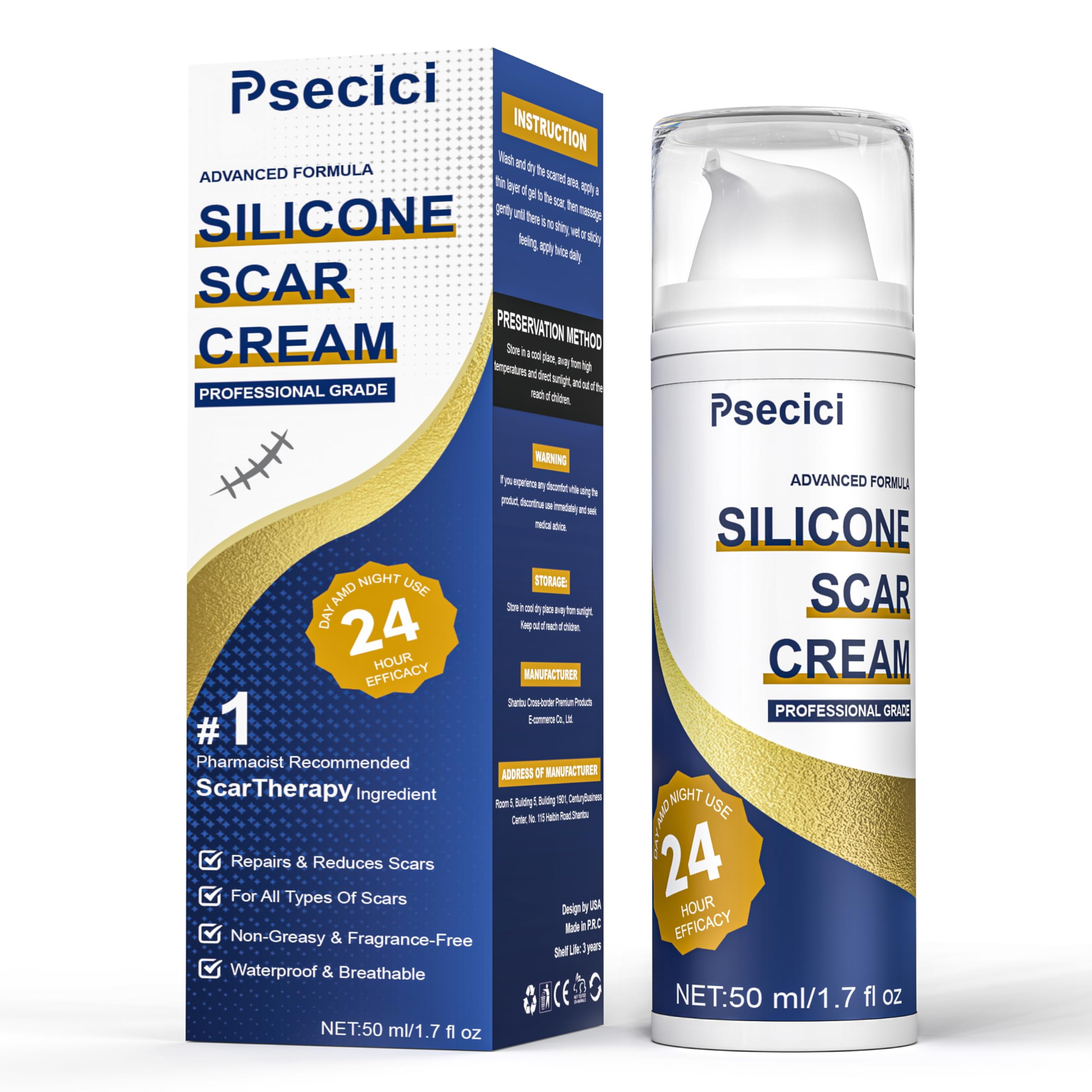 Psecici Scar Cream,Silicone Scar TSF6 Gel,Advanced Scar Gel,Scar ...