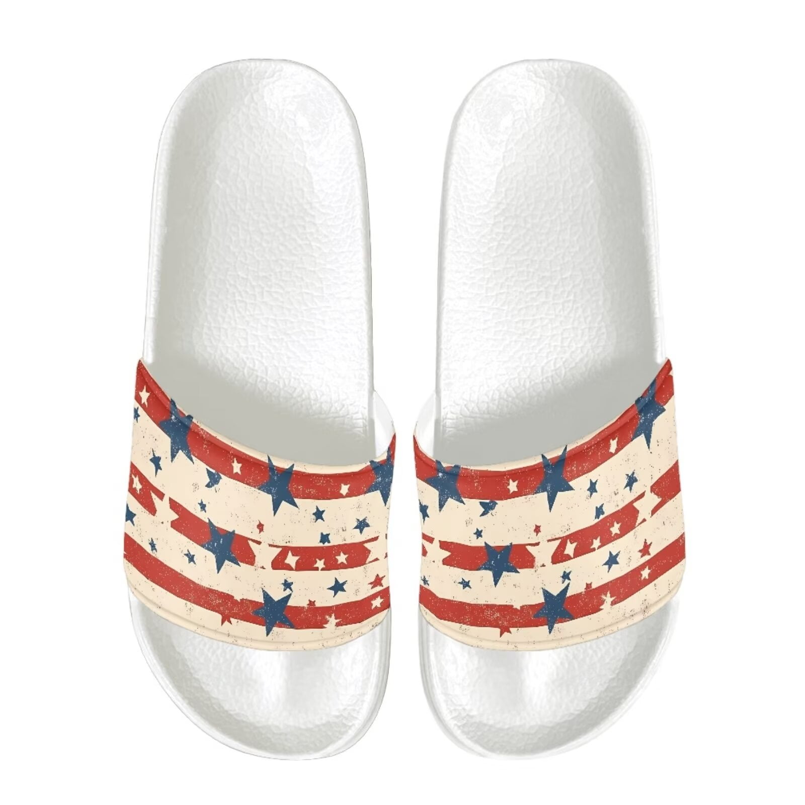 Psesaysky American Flag Printed Slide Sandals for Women Girls Soft ...