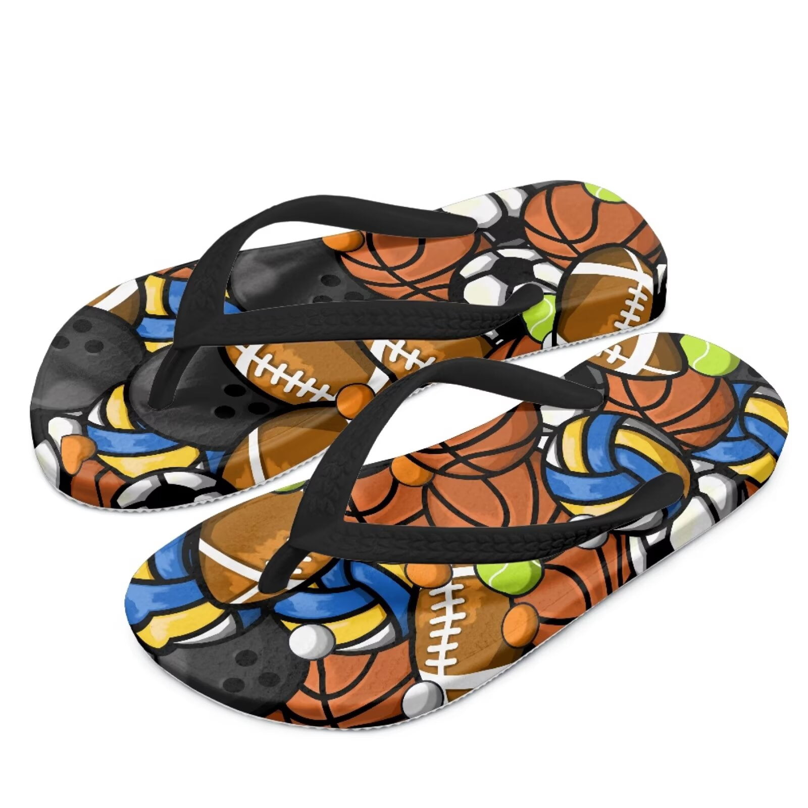Psesaysky Boy Girl Flips Flops for Kids Cartoon Basketball Print Slip ...