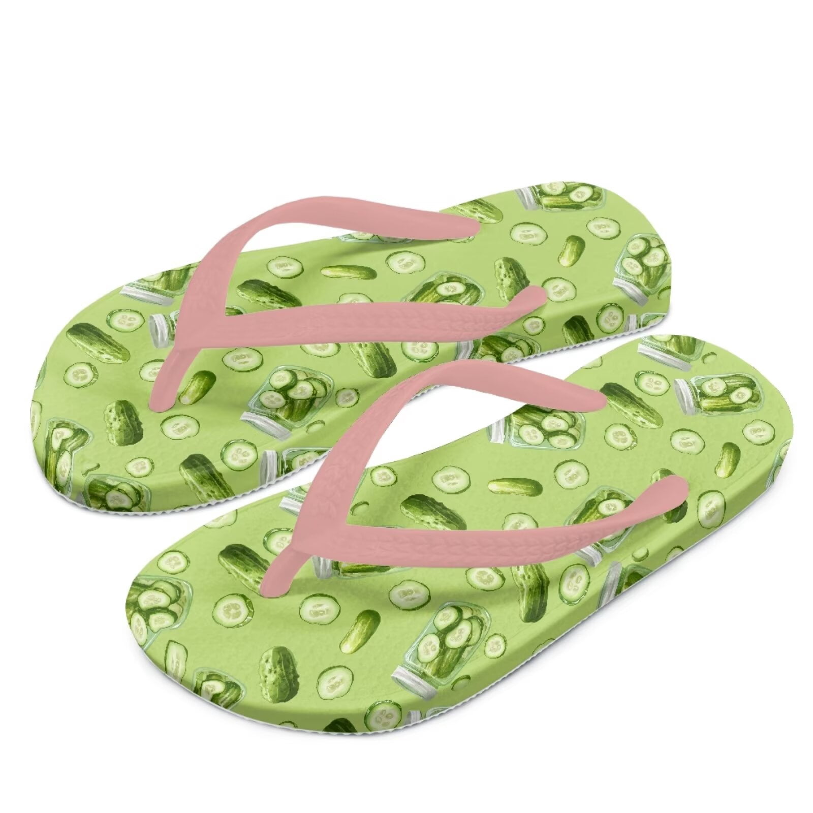 Psesaysky Boys Girls Flip Flops Green Pickles Print Child Summer Slip ...
