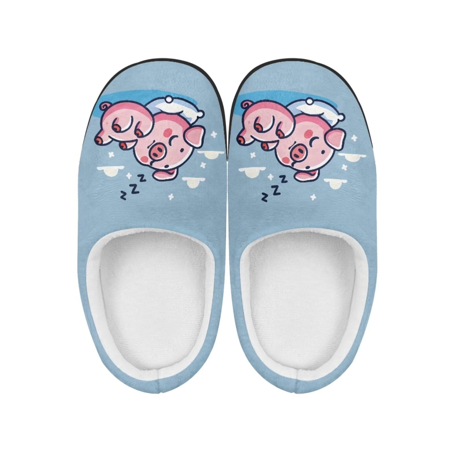 Psesaysky Cartoon Pig Cotton Slippers for Girls Indoor Warm Cozy House ...