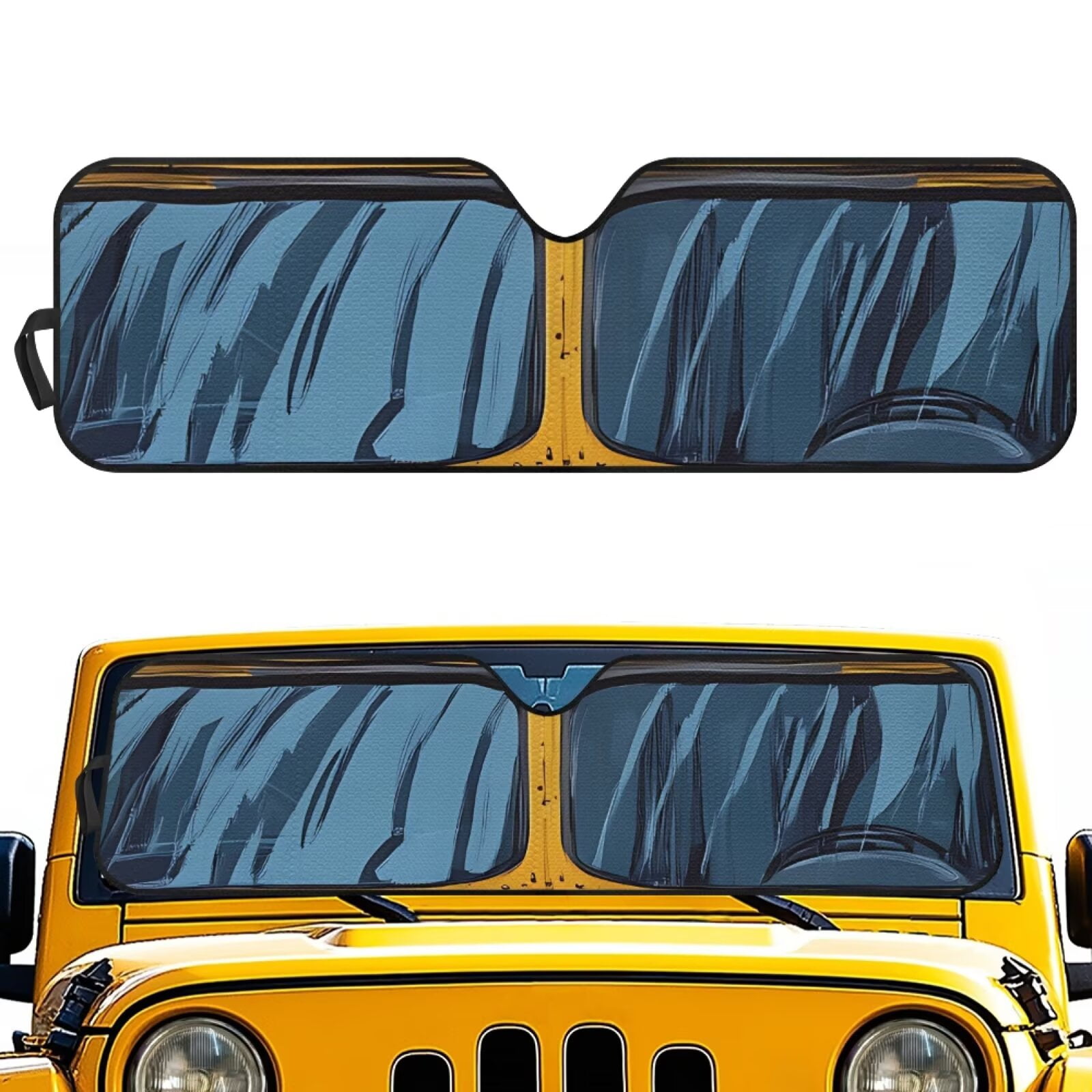 Psesaysky Cartoon School Bus Windshield Sun Shade for Car Off-road ...