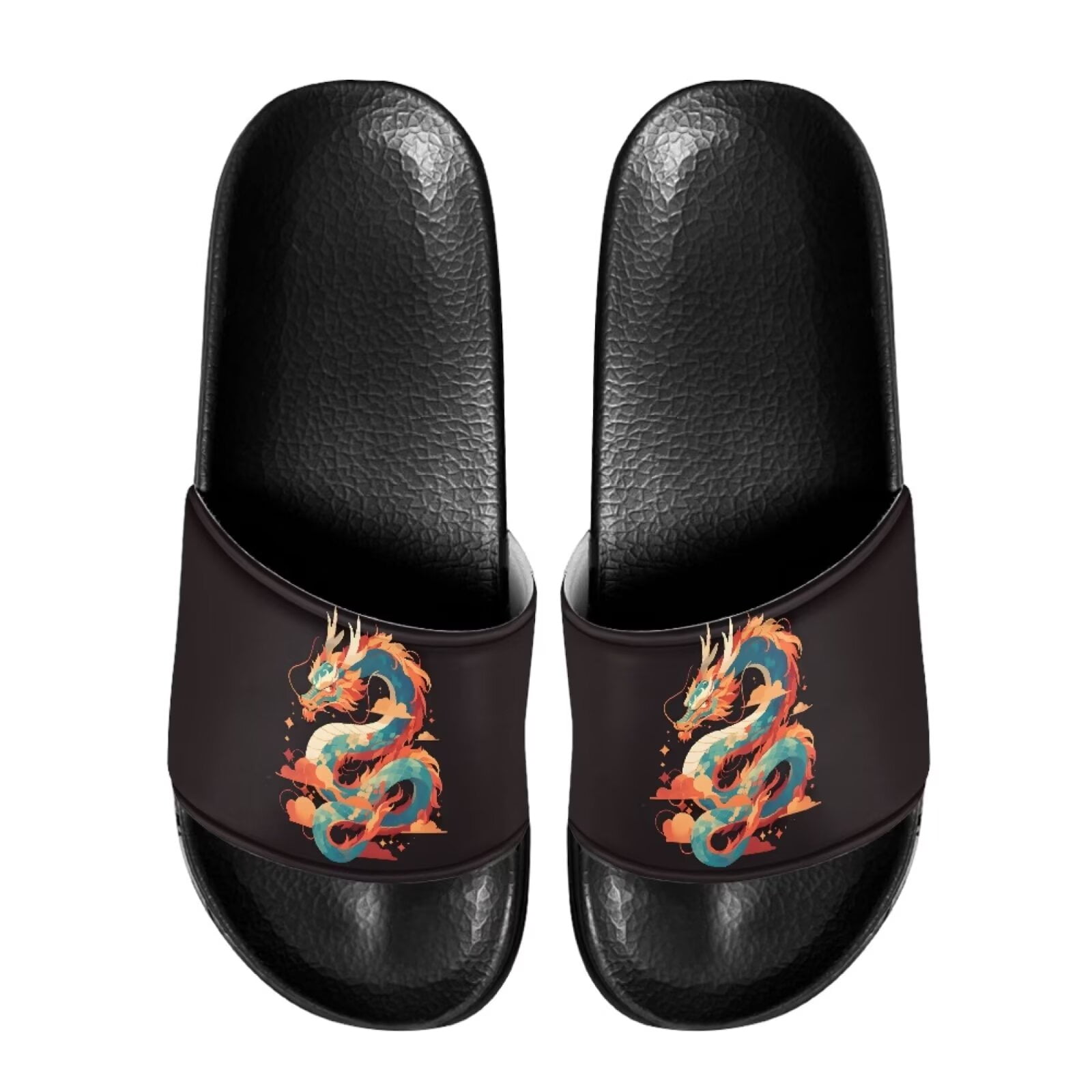 Psesaysky Chinese Dragon Printed Slide Sandals Shoes for Men and Boys ...