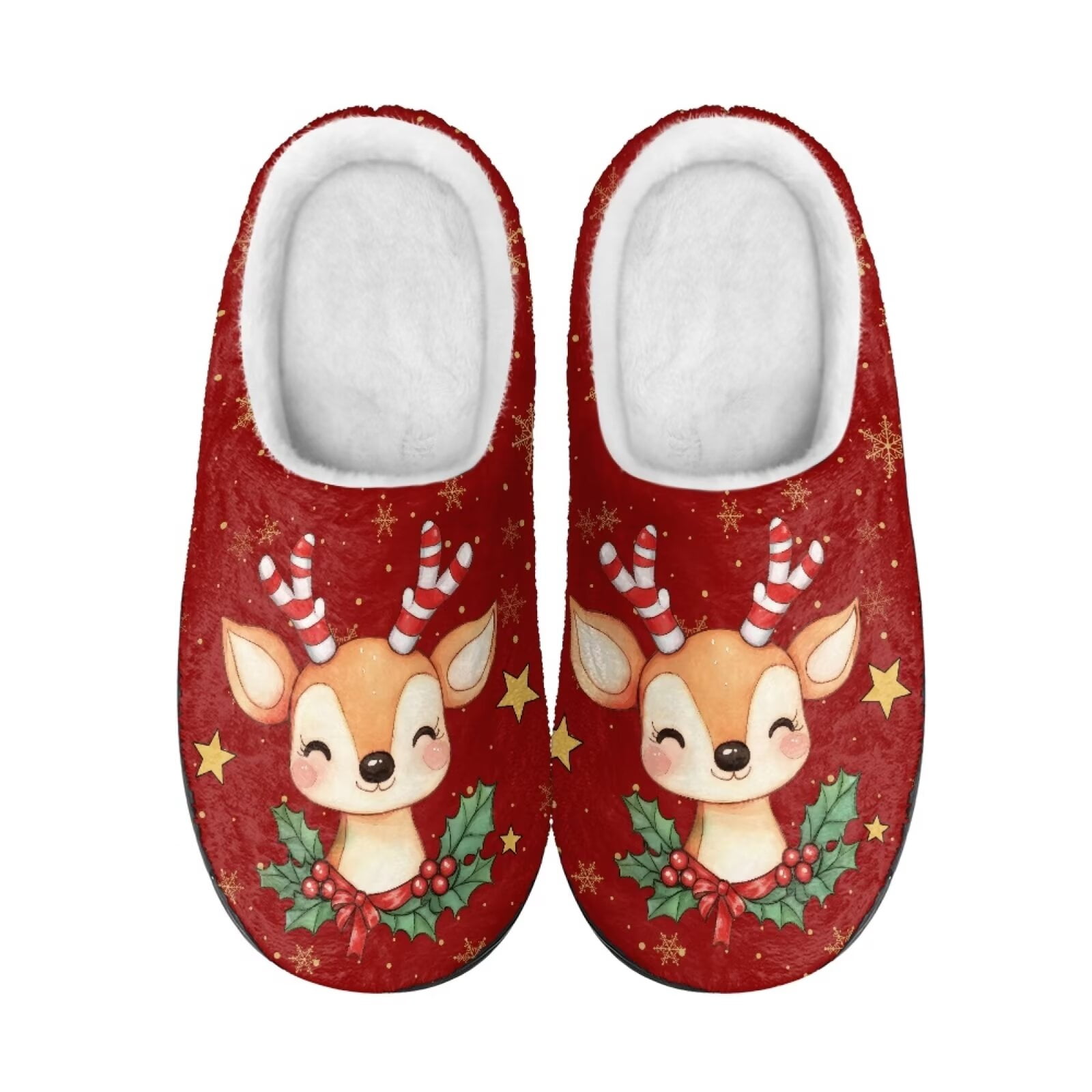 Psesaysky Christmas Slippers for Women Girls Warm Comfortable Cotton ...