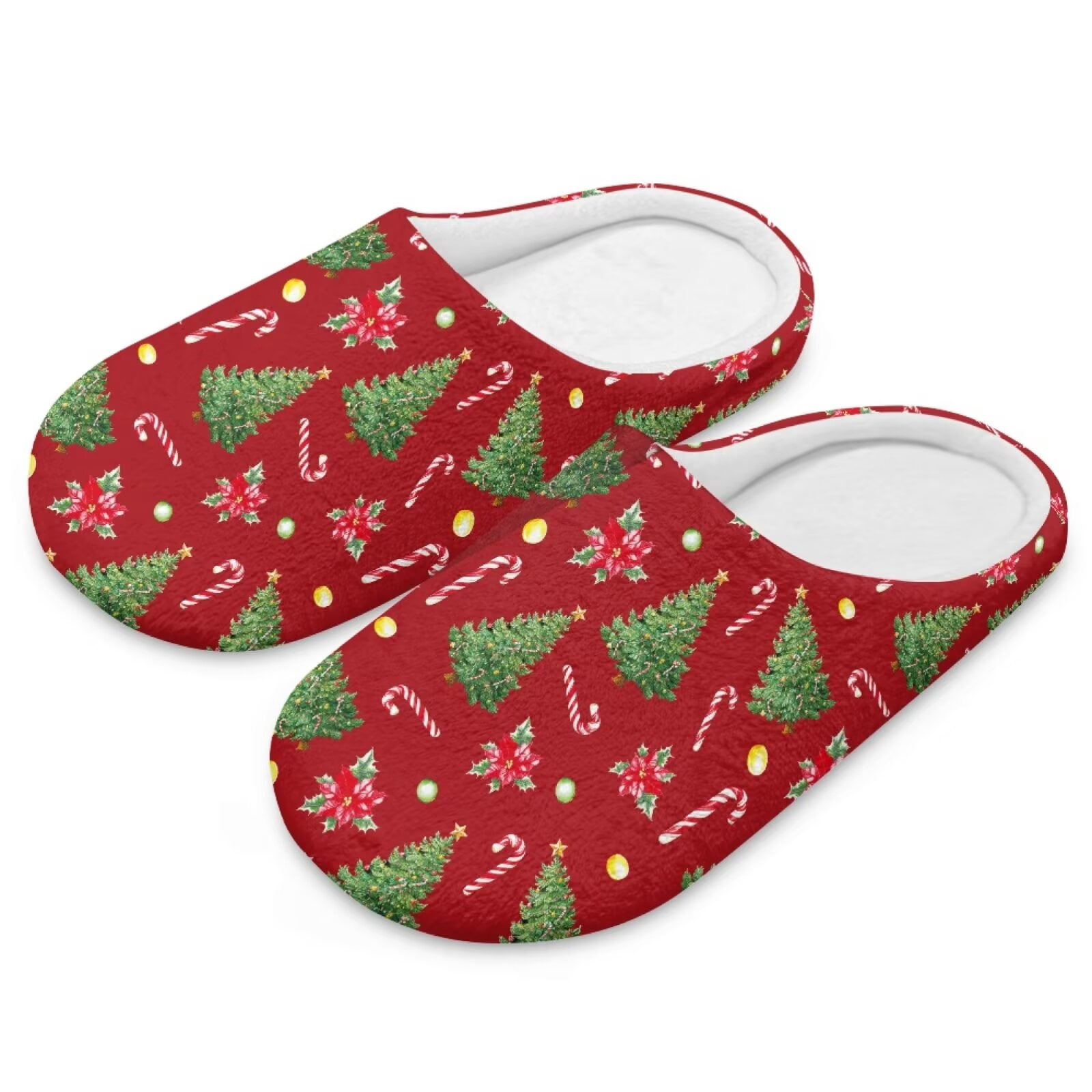 Psesaysky Christmas Trees Candy Print Slippers for Women Japanese Style ...