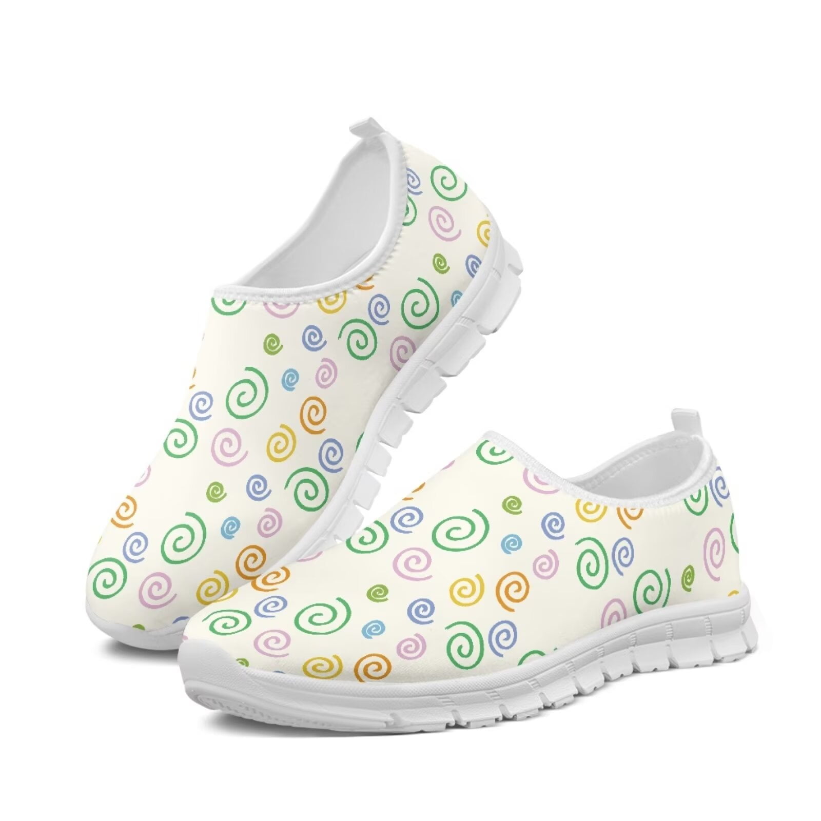 Psesaysky Colorful Circles Printed Shoes for Girls Students Low-Cut ...
