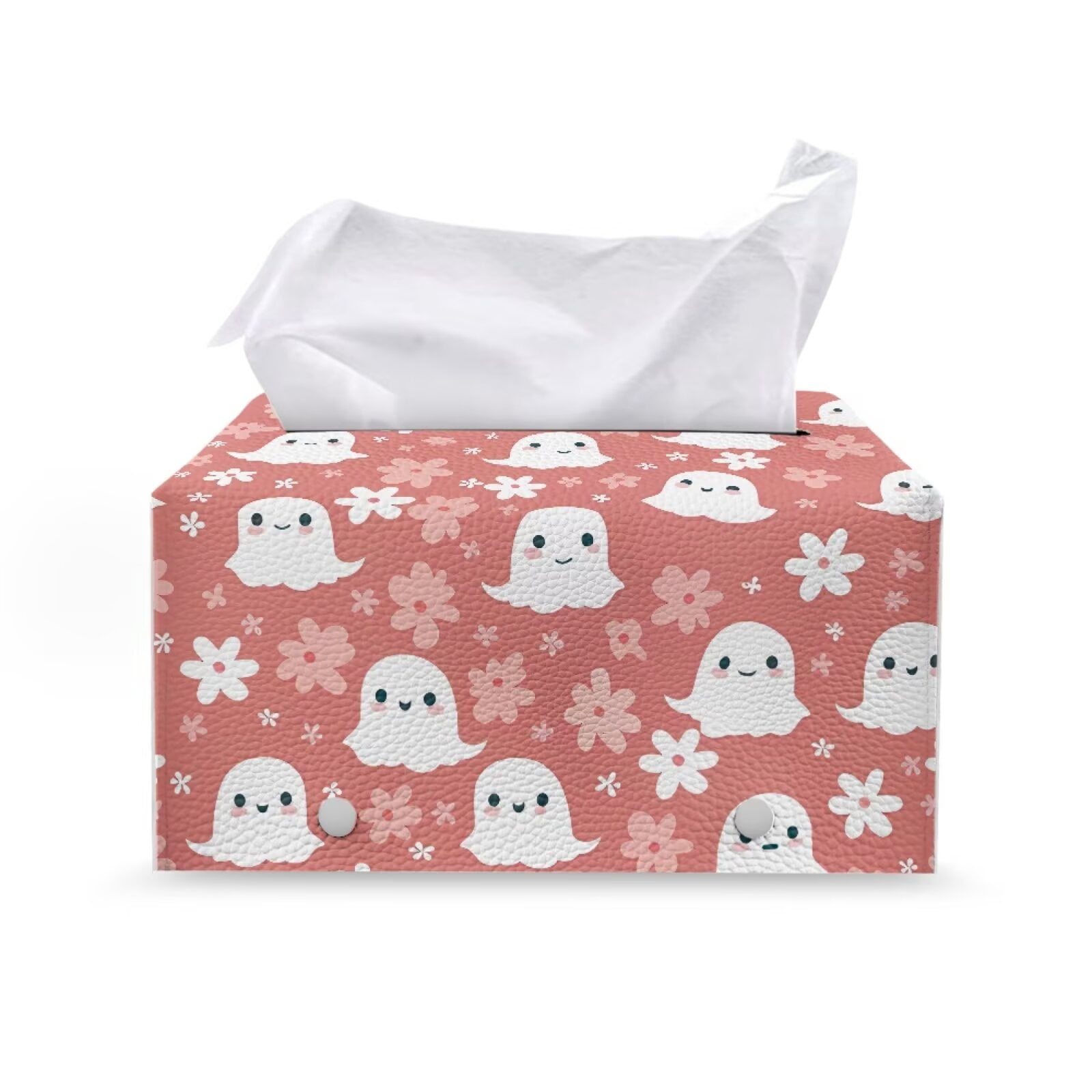 Psesaysky Cute Ghost Tissue Box Cover Rectangle Waterproof PU Leather ...