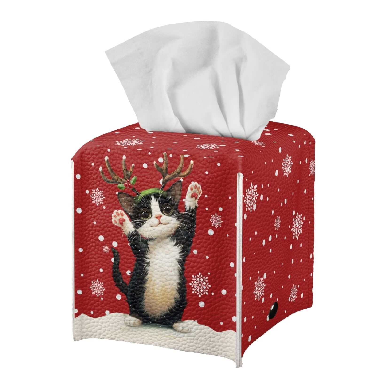 Psesaysky Decorative Tissue Box Cover Square Adorable Cat Christmas ...
