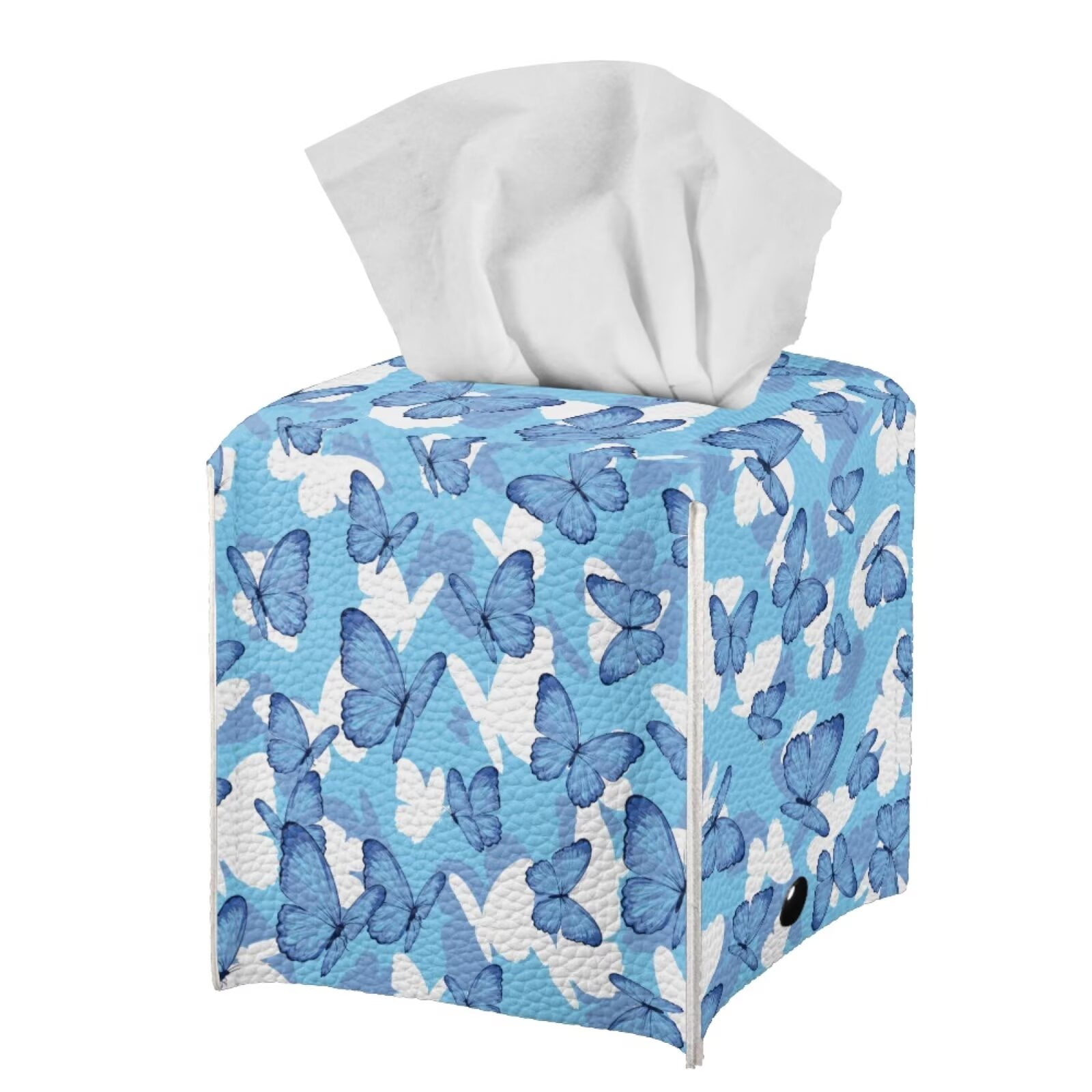 Psesaysky Decorative Tissue Box Cover Square with Blue Butterfly Tissue ...