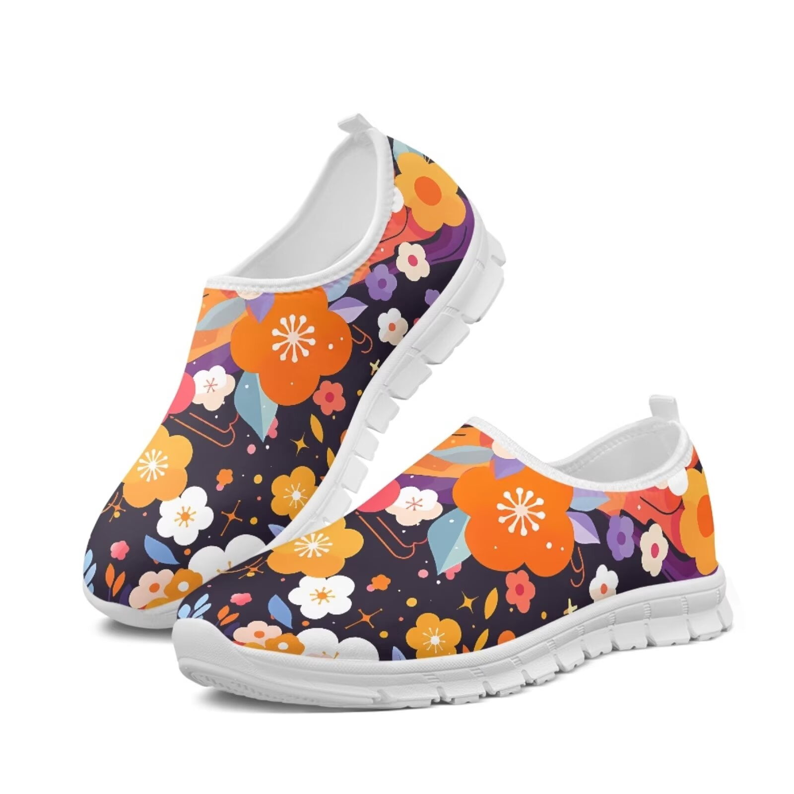 Psesaysky Hippie Flowers Low-Cut Casual Sneakers Lightweight Breathable ...