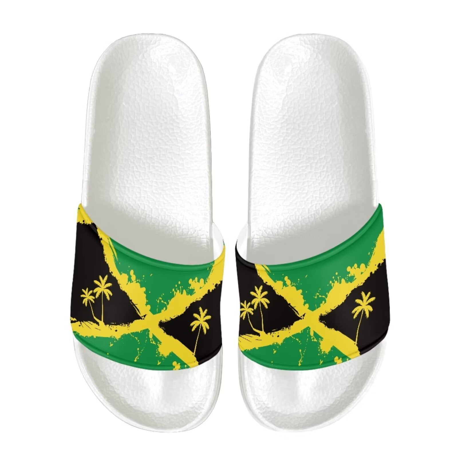 Psesaysky Jamaican Sandals for Men Big Boys PU Upper Slide Sandals ...