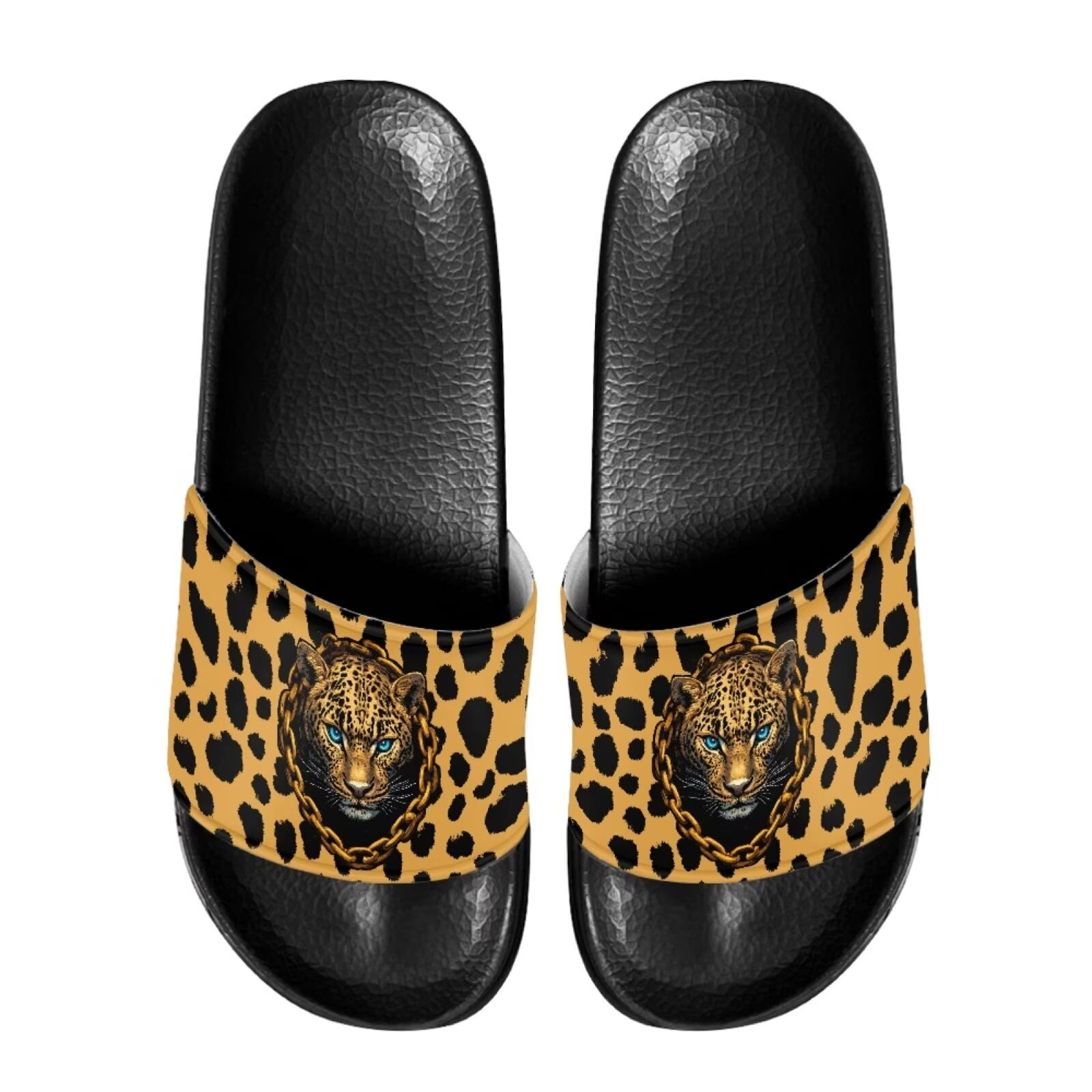Psesaysky Leopard Print Slide Sandals for Men Big Boys Flexible ...