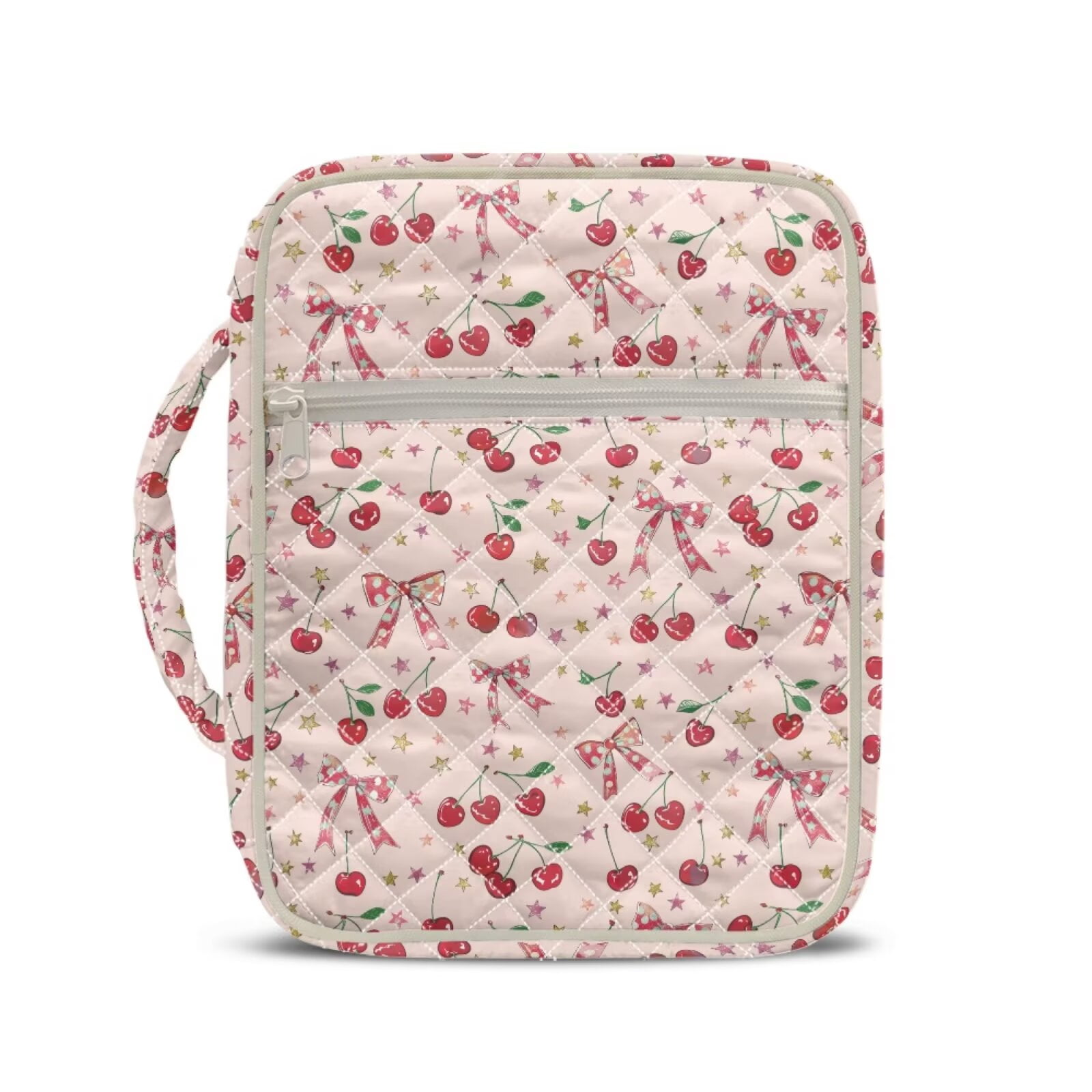 Psesaysky Multi-Pocket Bible Organizer Bag, Cherry Pink Bow Large ...