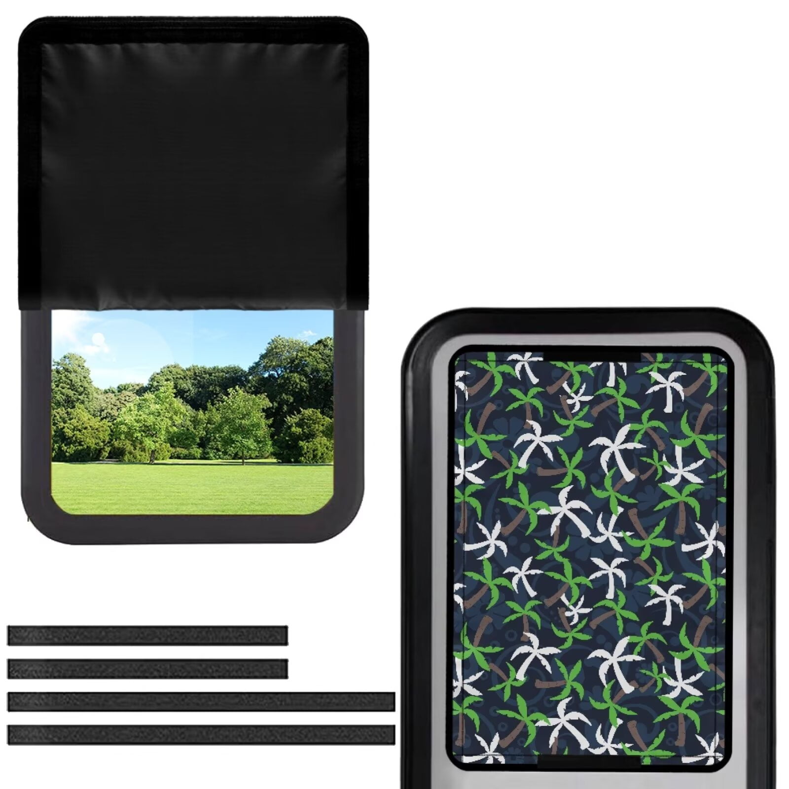 Psesaysky Palm Coconut Tree RV Door Window Shade with Hook and Loop ...