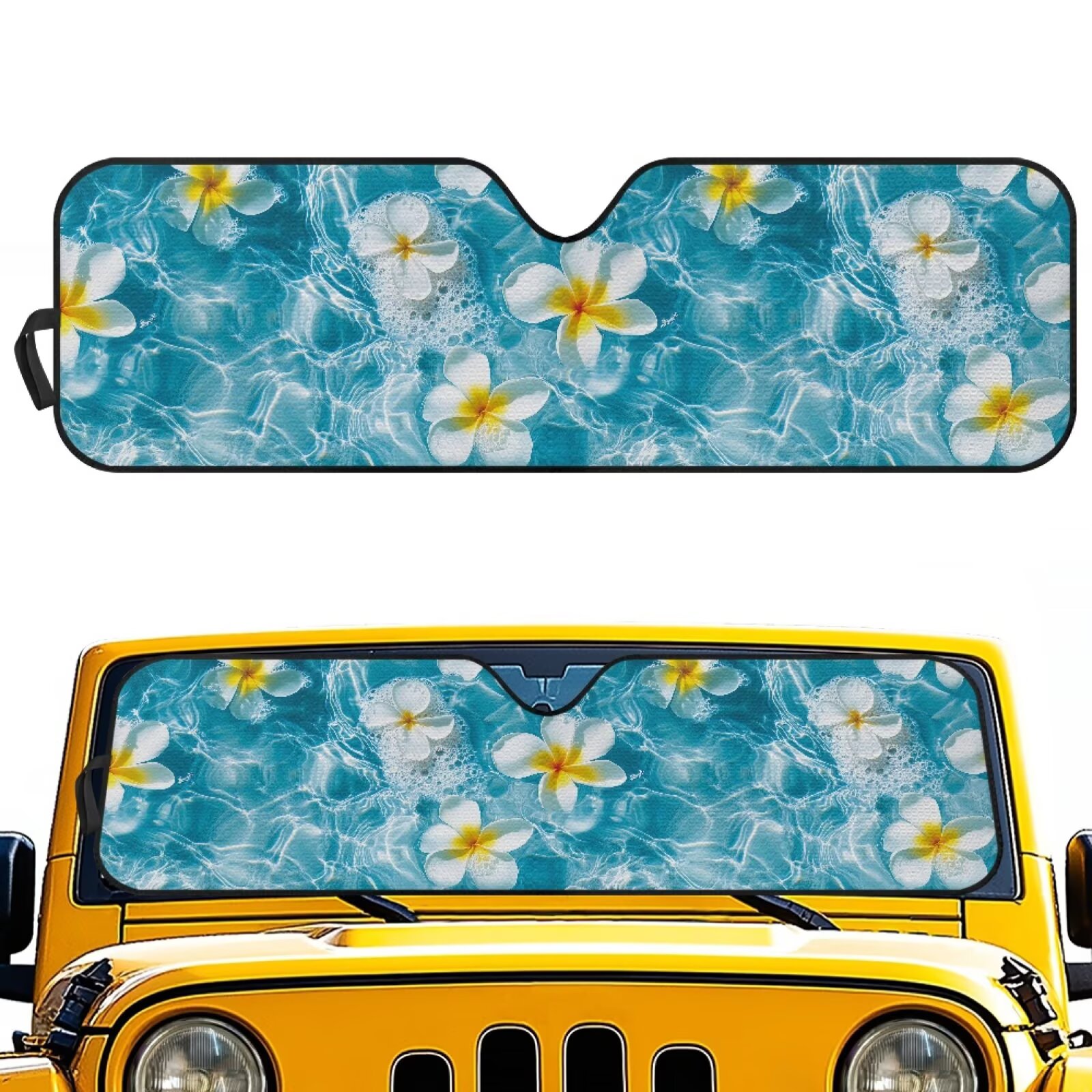 Psesaysky Plumeria Floral Windshield Sun Shade for Car Off-road Vehicle ...