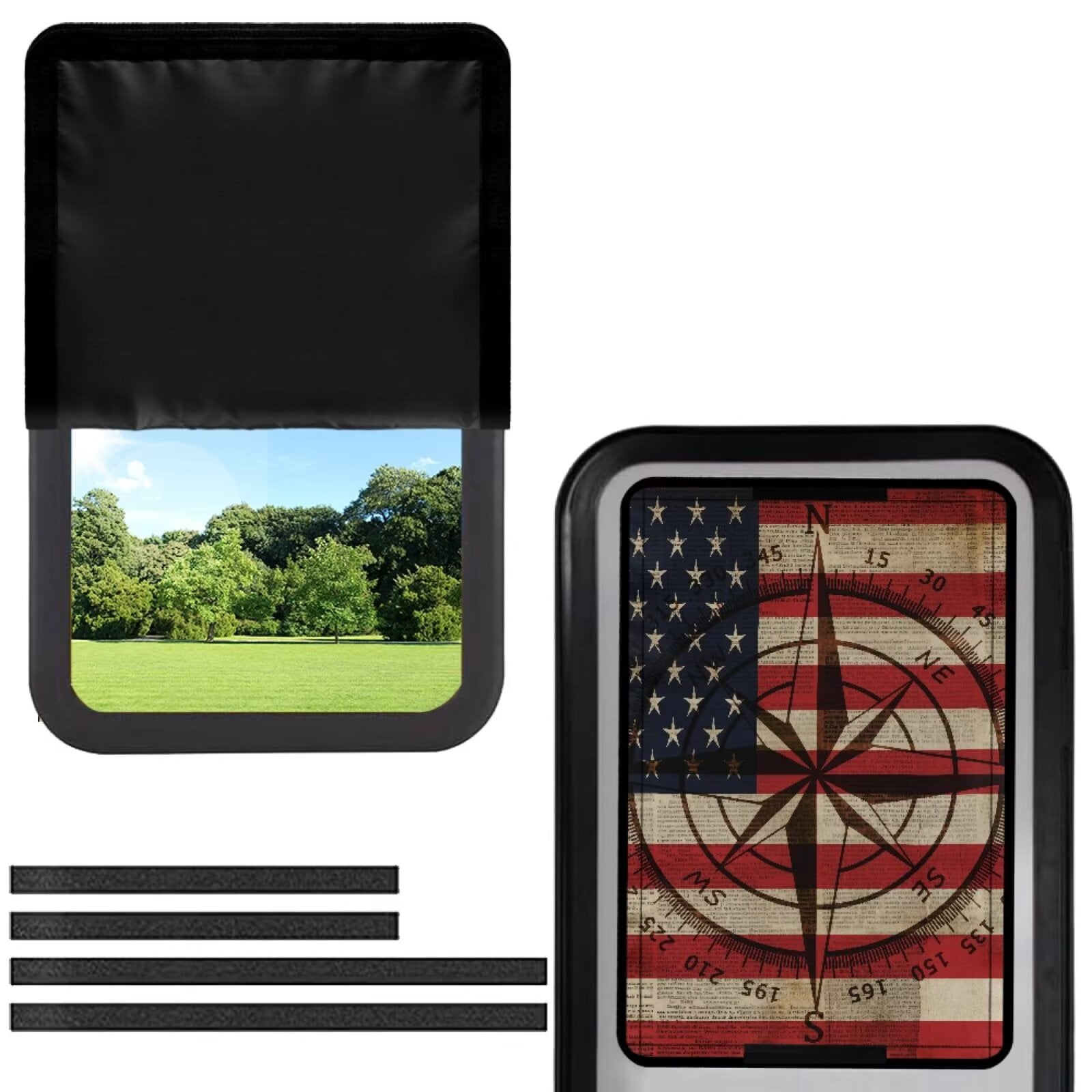 Psesaysky RV Door Window Shade Half-Fold Design Camper Door Window ...