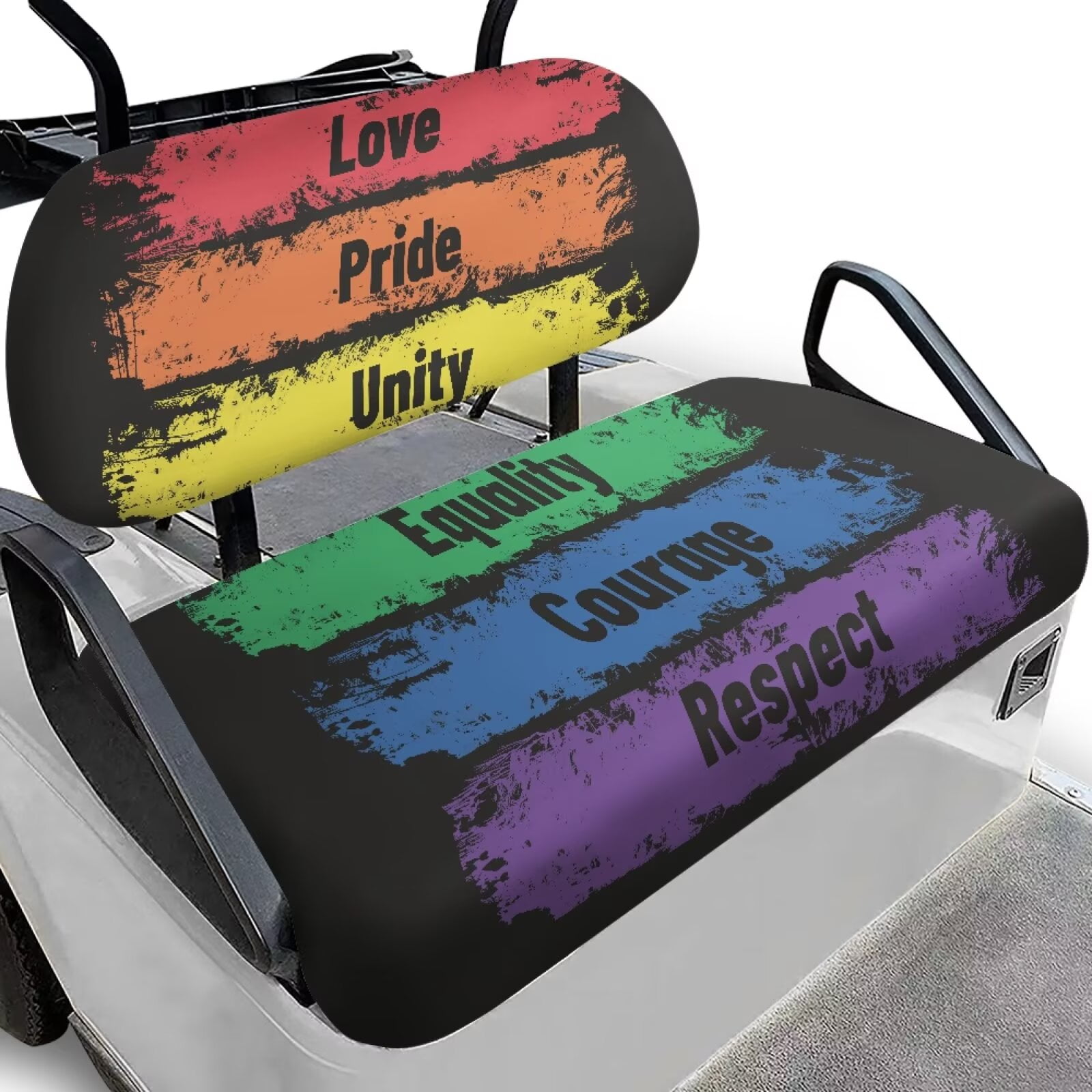 Psesaysky Rainbow LGBT Pride Print Golf Cart Seat Covers for Club Car ...