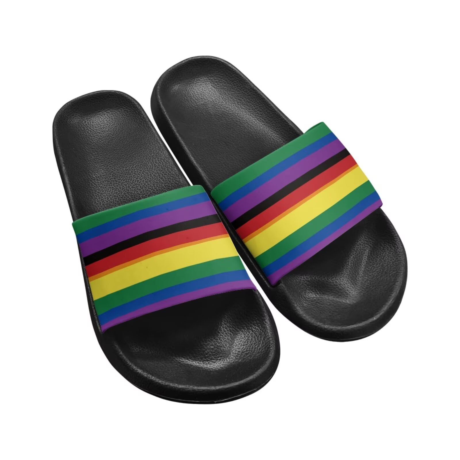 Psesaysky Rainbow Stripes Slide Sandals for Girls Women Flexible ...