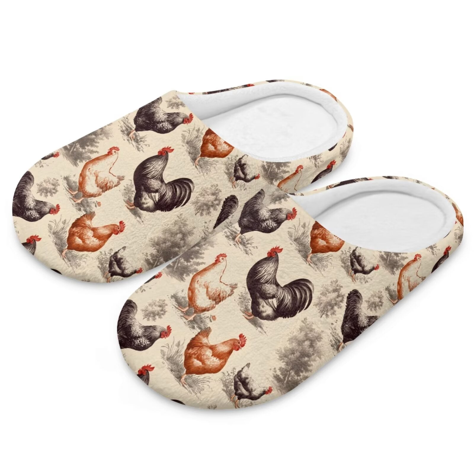 Psesaysky Rooster Chicken Print House Slippers for Woman with Arch ...